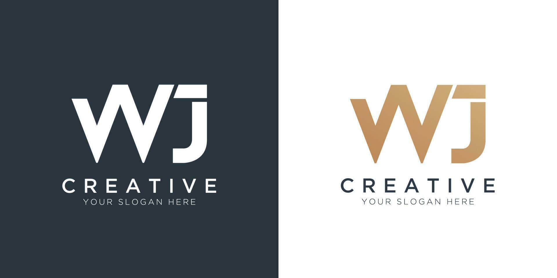 Luxury Letter Wj Logo Template In Gold And White Color. Initial Luxury Wj Letter Logo Design ...