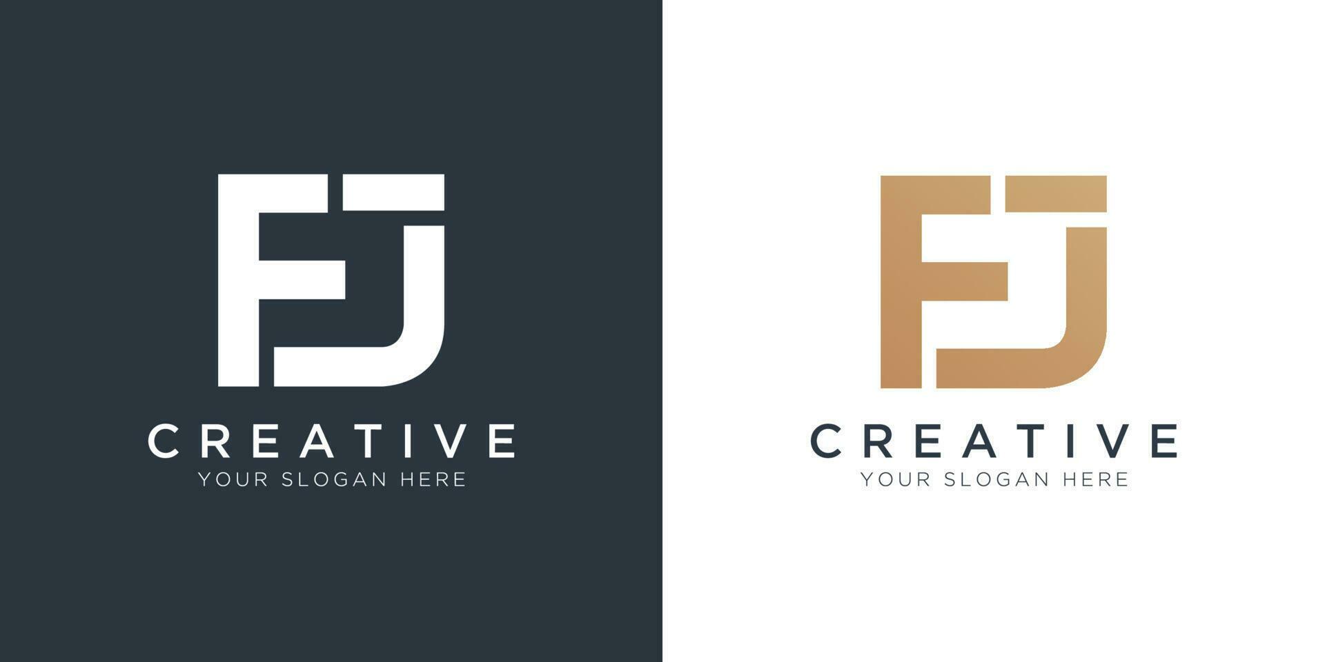Luxury Letter Fj Logo Template In Gold And White Color. Initial Luxury Fj Letter Logo Design ...