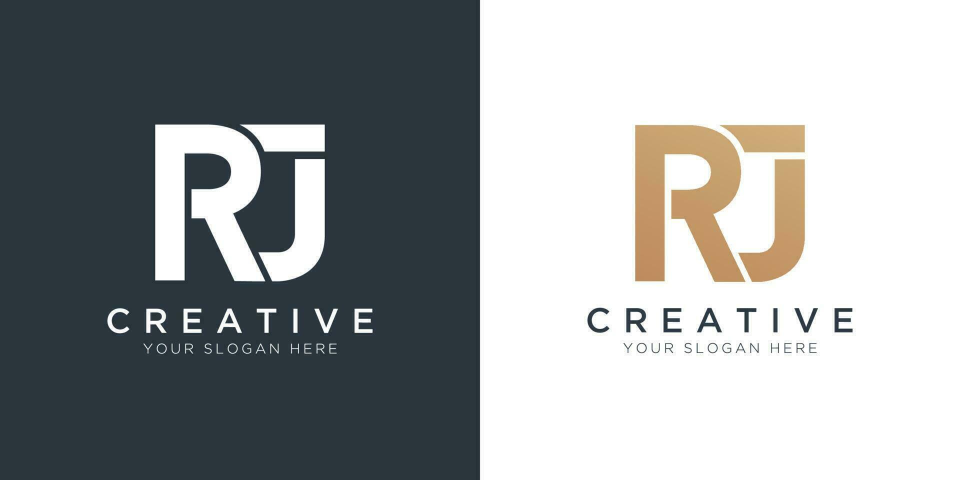 lujo letra rj logo modelo en oro y blanco color. inicial lujo rj letra logo diseño. hermosa ...