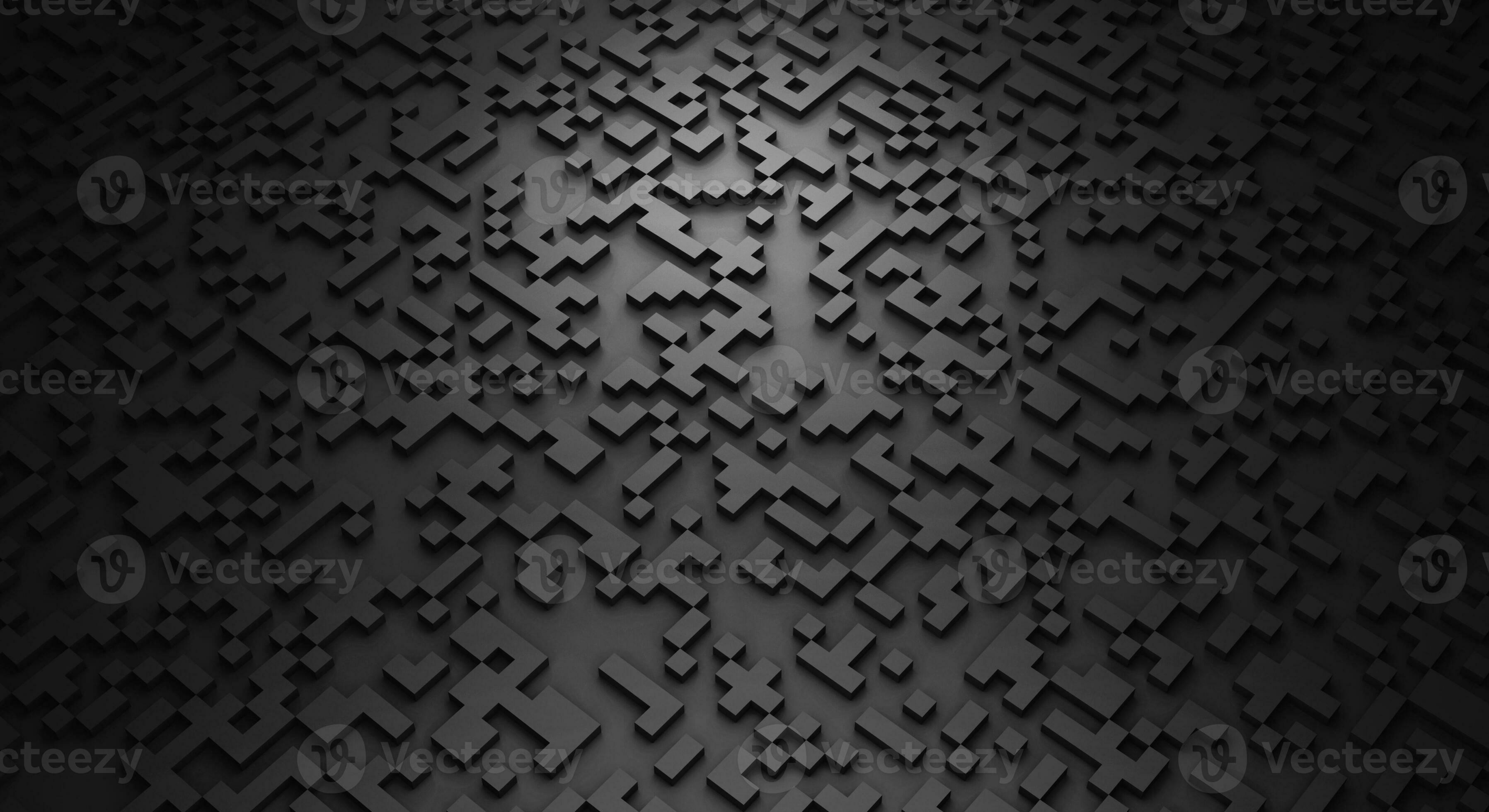 Glowing Pixel Cube Texture Background Pixel Pattern Geometric Dark