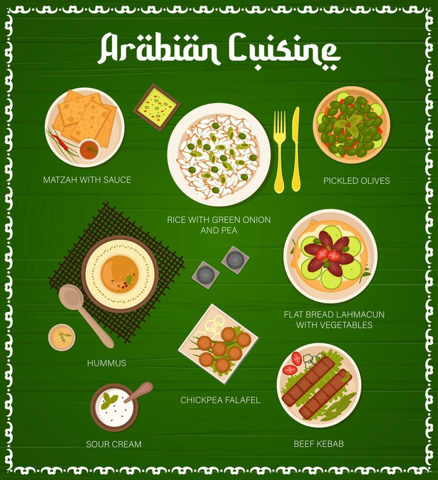 Arabian cuisine meals menu cover vector template 23526563 Vector Art at ...