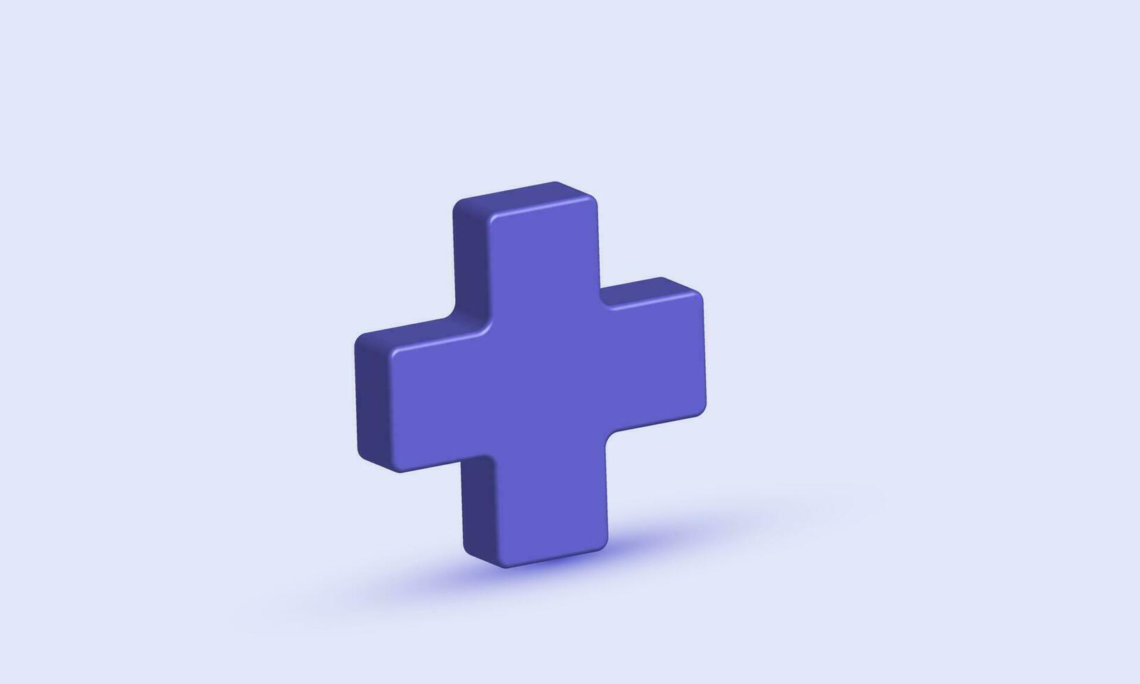 3d Realistic Purple Plus Sign Illustration Trendy Icon Modern Style Object Symbols Illustration