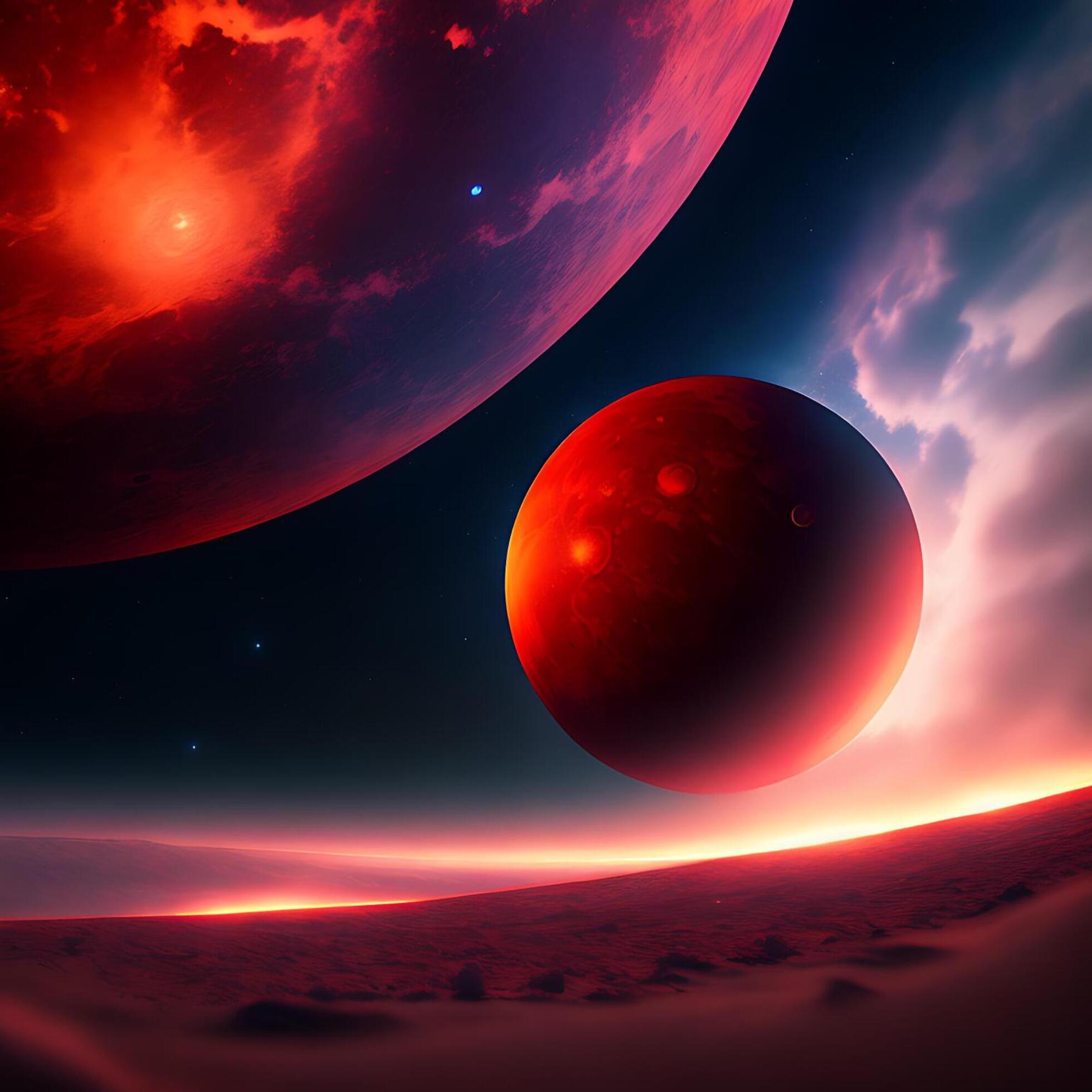 3D Ultra-realistic Planets with Clouds and Horizon Illustration ...