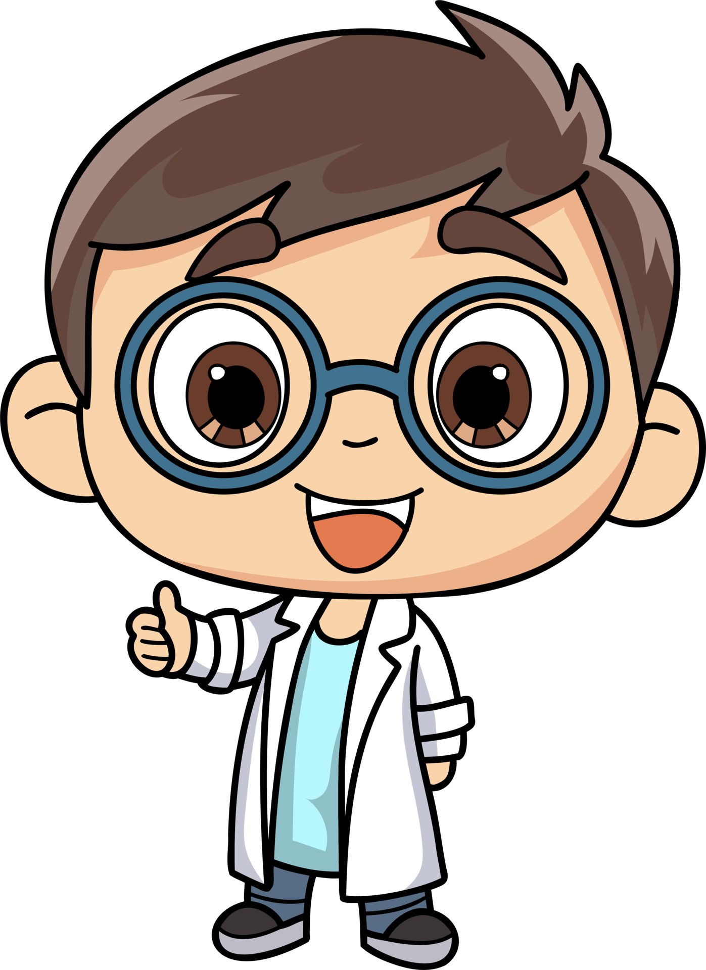Free Happy Knowledgeable Male Doctor Character Illustration In Doodle Style 23529238 Png With