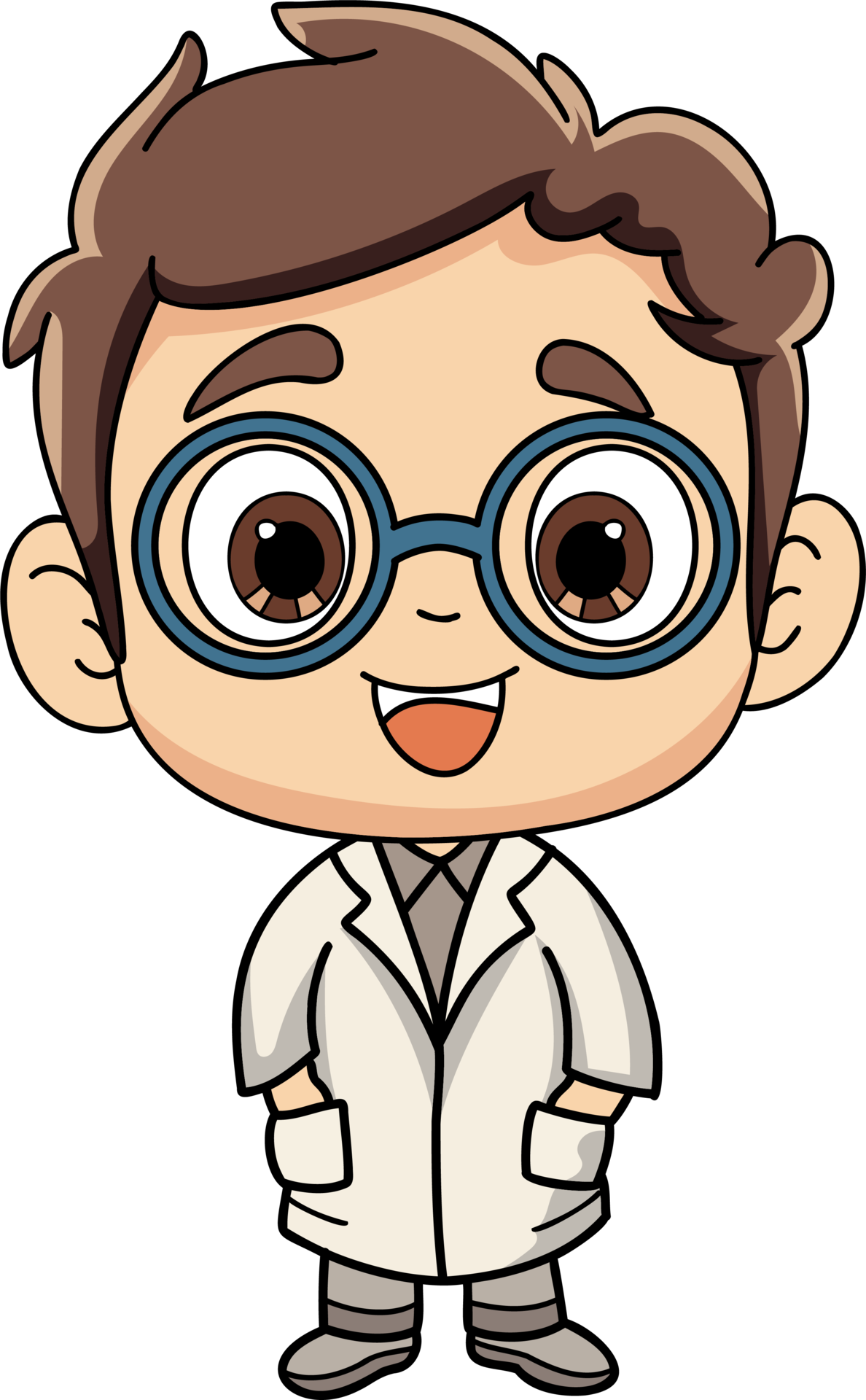 Free Happy Knowledgeable Male Doctor Character Illustration In Doodle Style 23529276 Png With