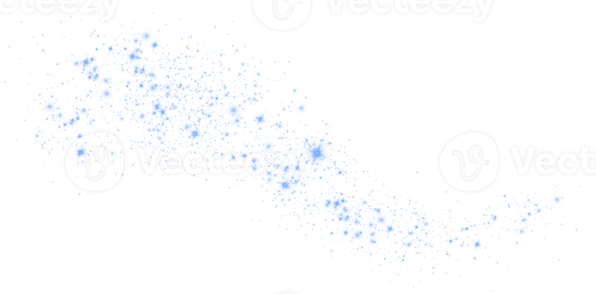 Blue glitter wave abstract illustration. Blue star dust trail sparkling particles isolated ...