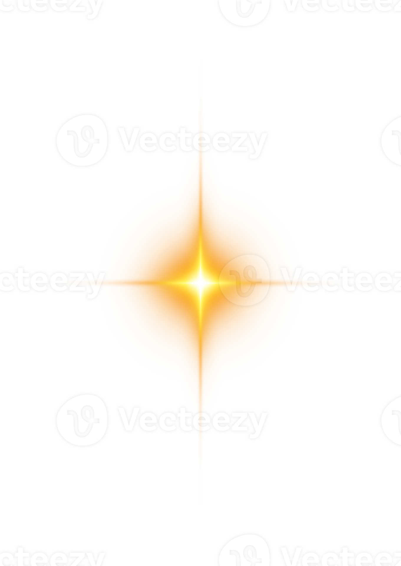 Golden glowing light effects isolated on transparent background. Solar flare with beams and ...