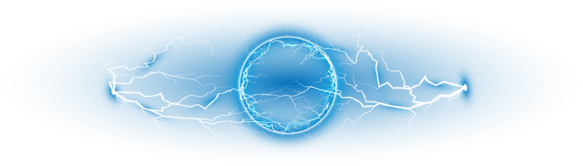 Blue ball lightning on a transparent background. Abstract electric ... Blue ball lightning on a transparent background. Abstract electric ...