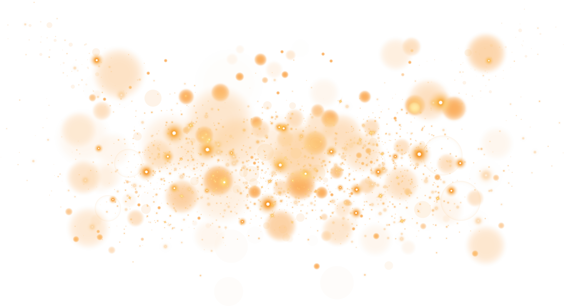 Golden shining bokeh lights with glowing particles on transparent background. PNG. 23530236 PNG