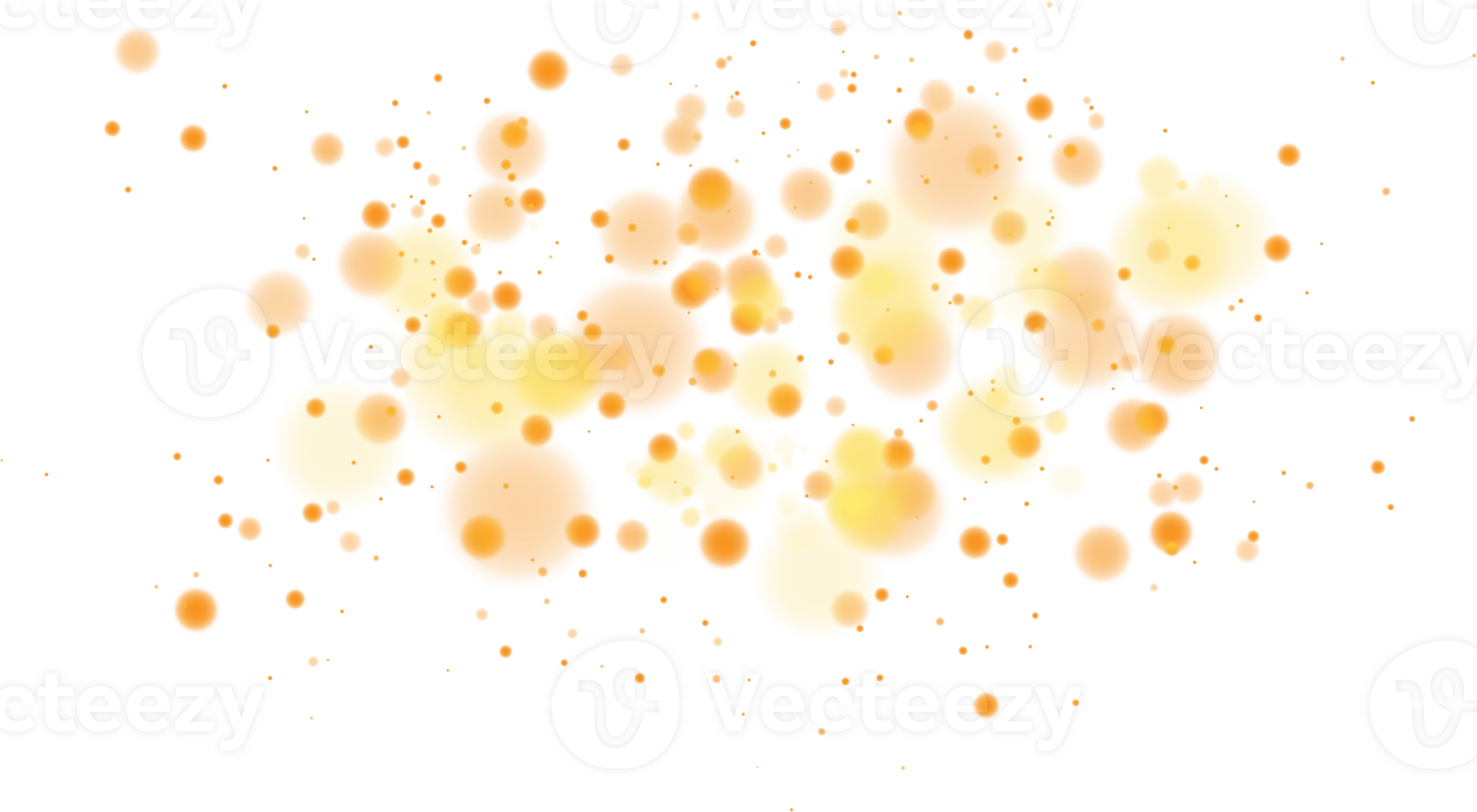 Golden shining bokeh lights with glowing particles on transparent background. PNG. 23530240 PNG