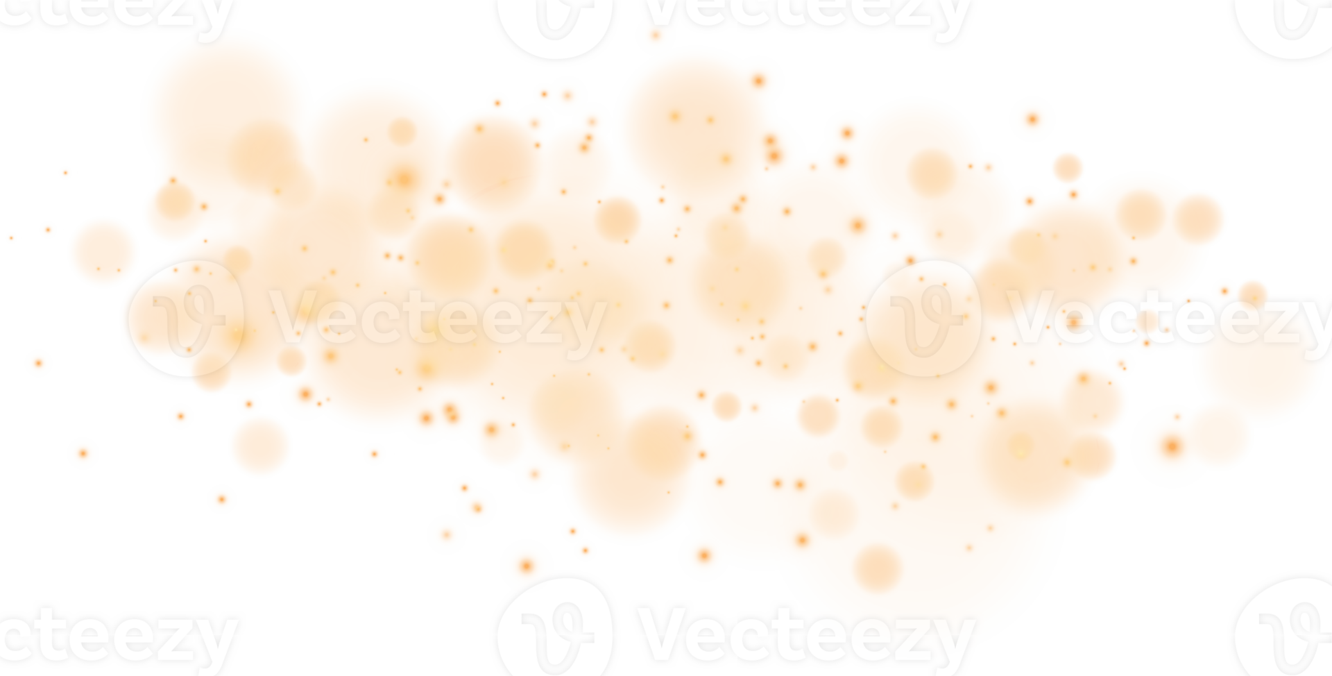 Golden shining bokeh lights with glowing particles on transparent background. PNG. 23530244 PNG