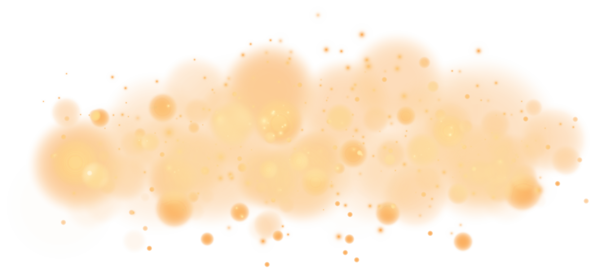 Golden shining bokeh lights with glowing particles on transparent background. PNG. 23530245 PNG