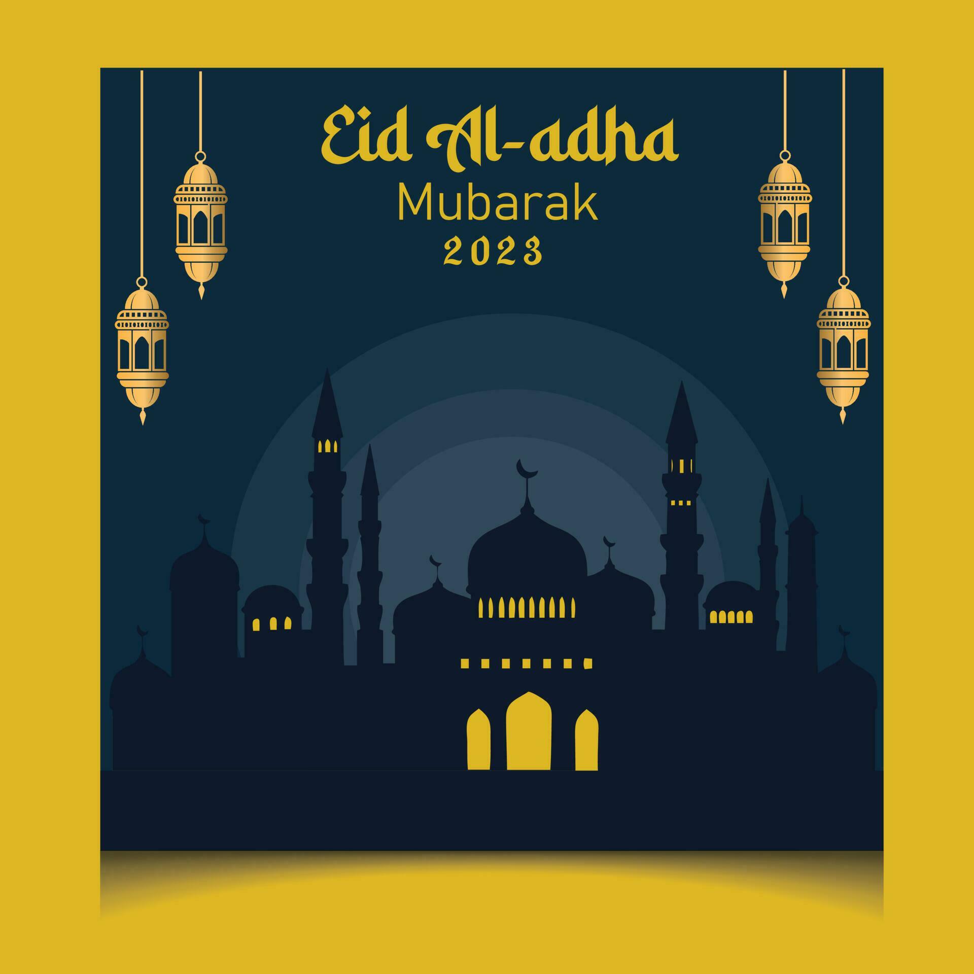 Eid Al Adha 2023 Mubarak Social Media Template 23531504 Vector Art at Vecteezy