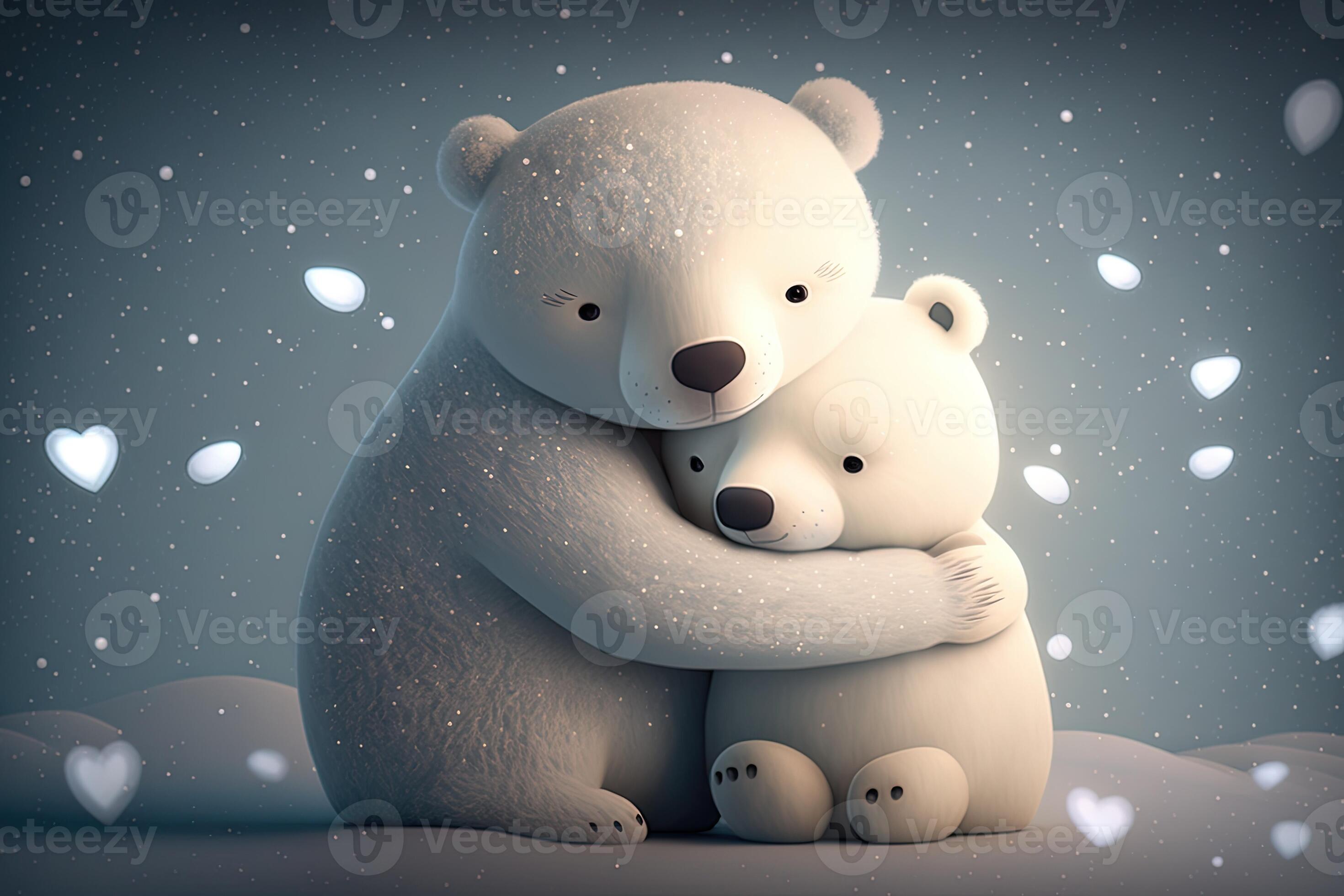Polar Bears Cuddling