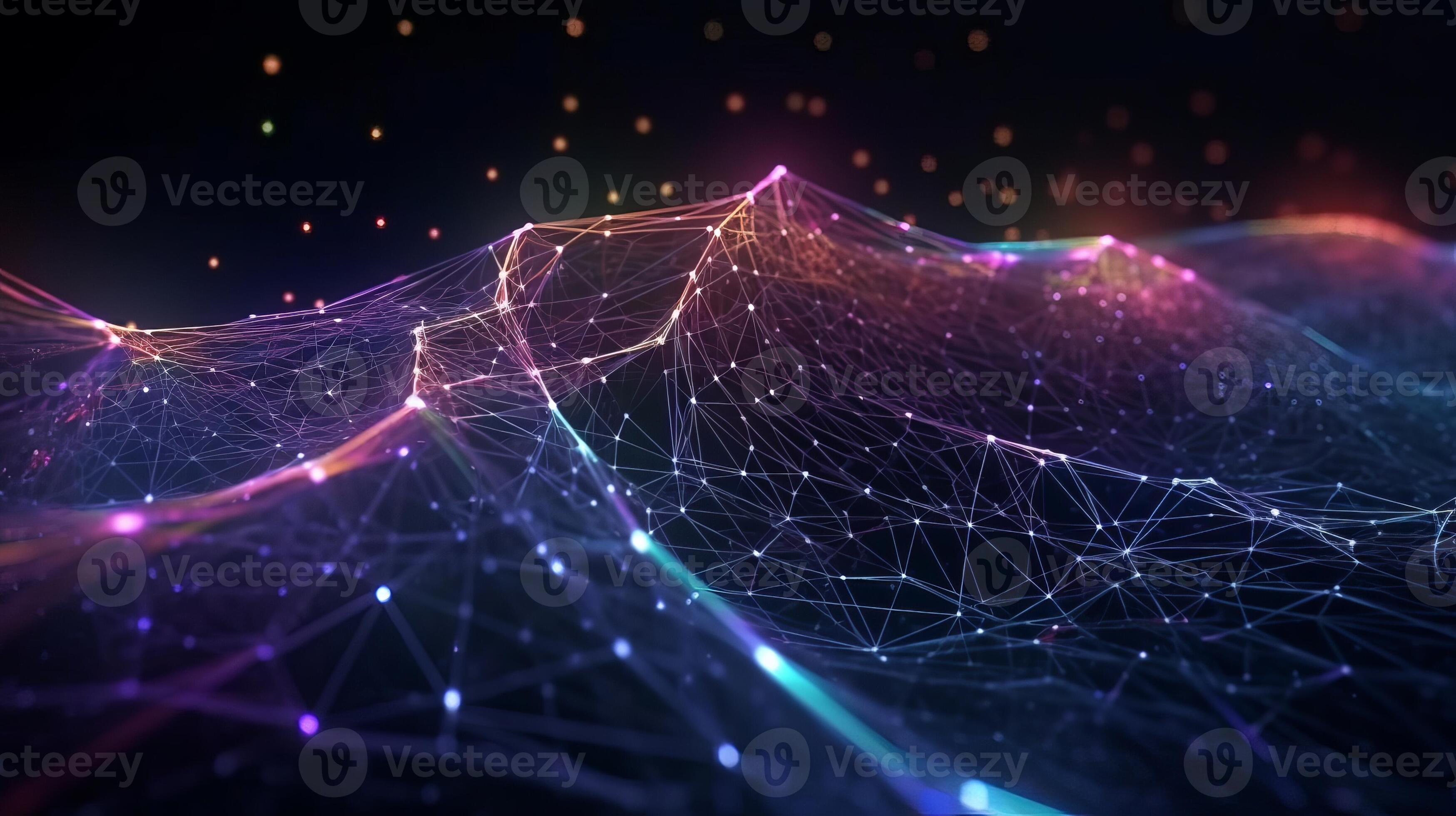 Cyber Colossal Data Stream Blockchain Data Zones Organize Line Interface Stream Ai Generated