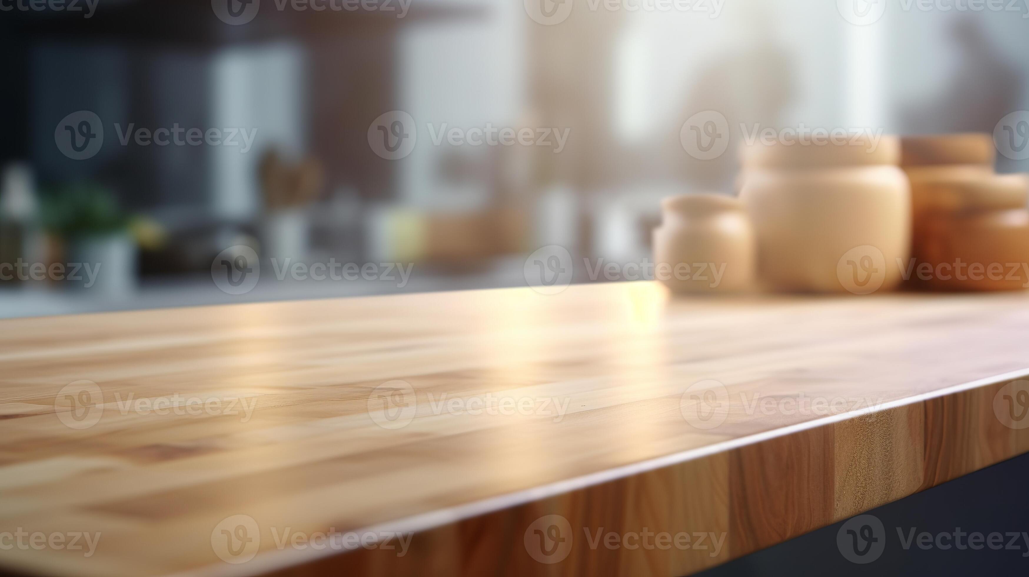 Purge Excellent wood table best and obscure bokeh present day kitchen insides foundation ...