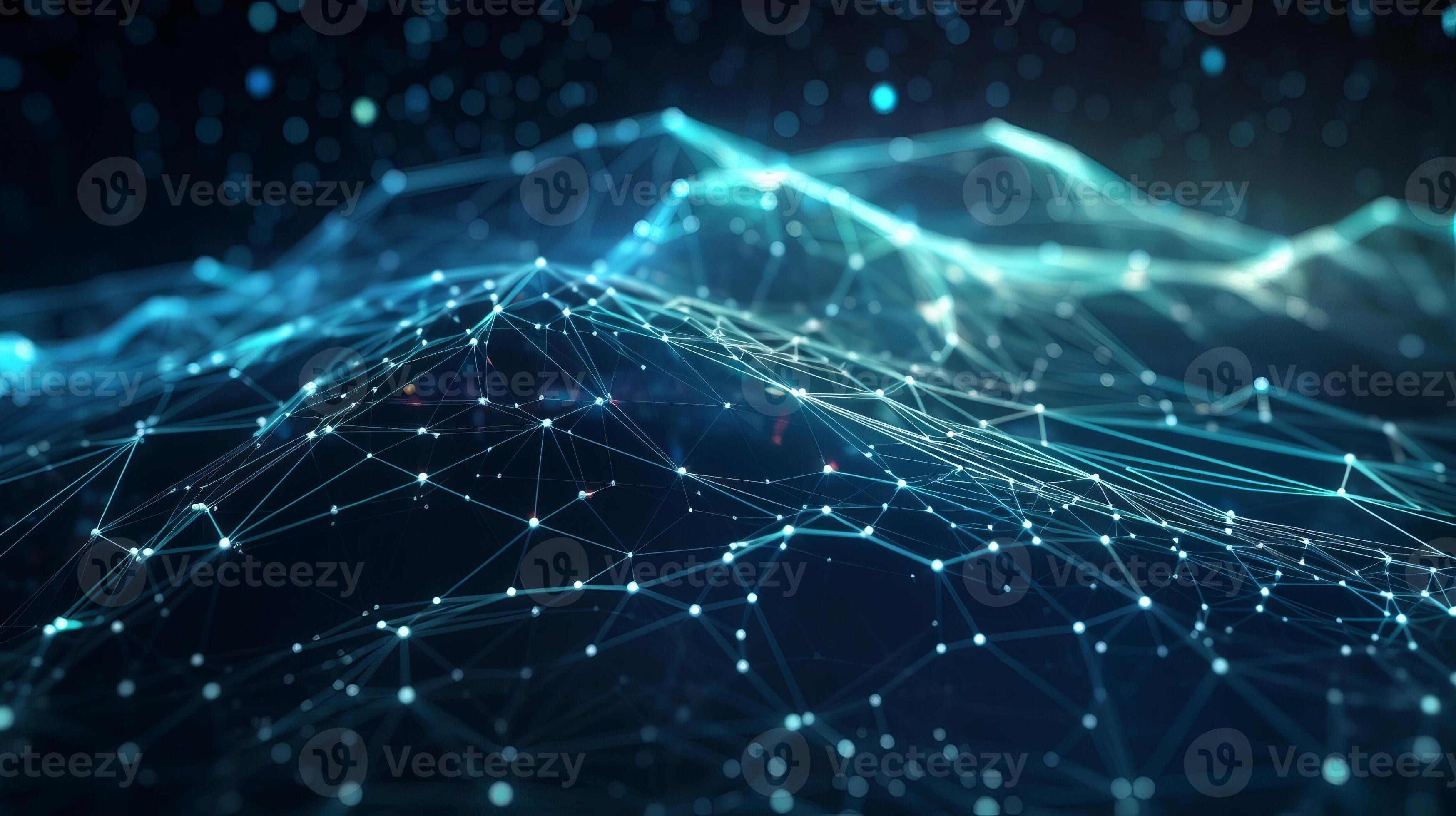 Cyber Colossal Information Stream Blockchain Information Zones Organize Line Interface Stream