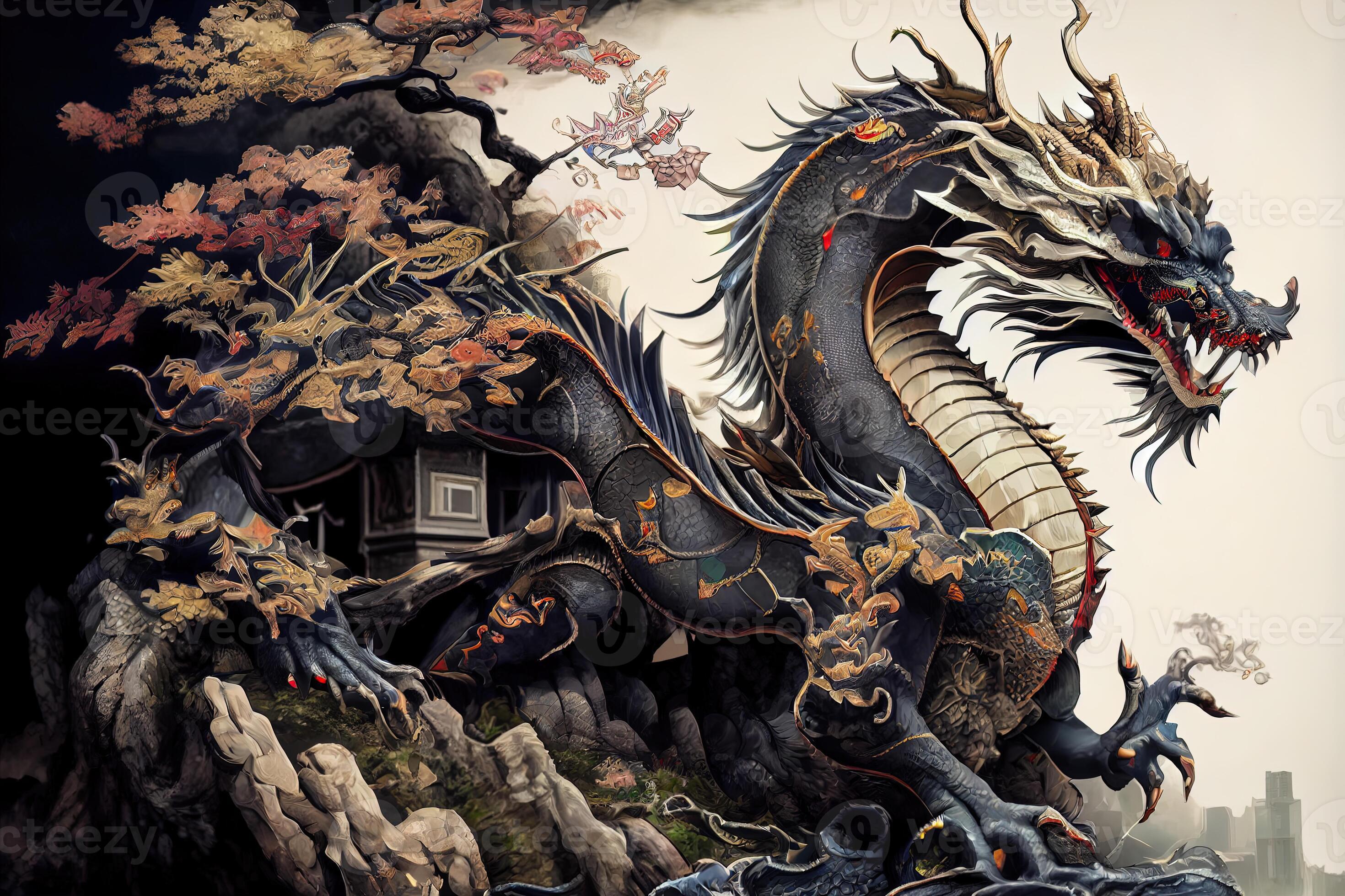 Ancient Chinese Dragon Art Wallpaper