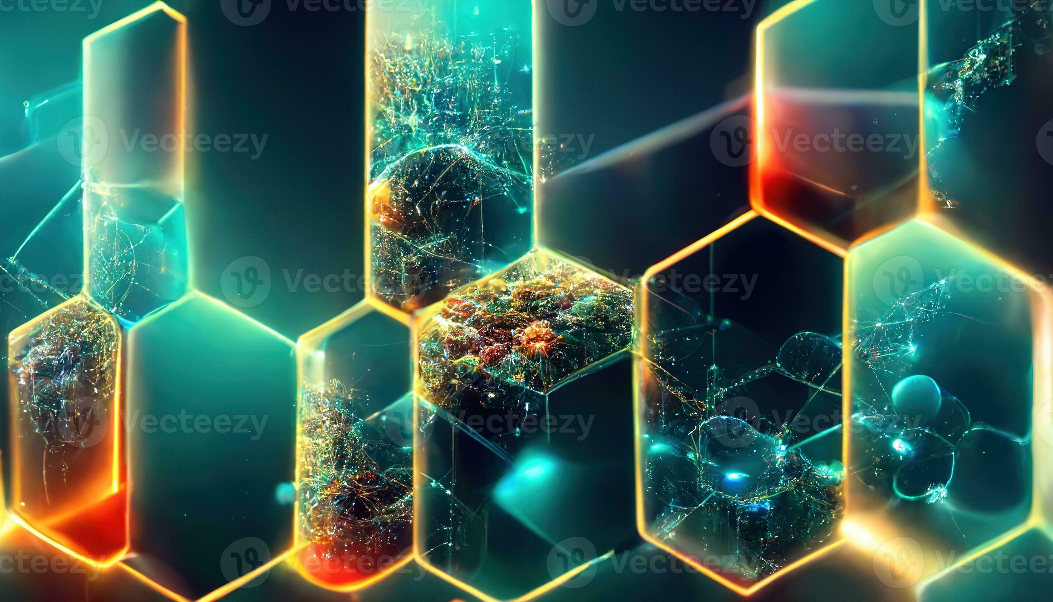 3d Abstract Tech Background Floating Numbers Hud Background Matrix Particles Grid Virtual