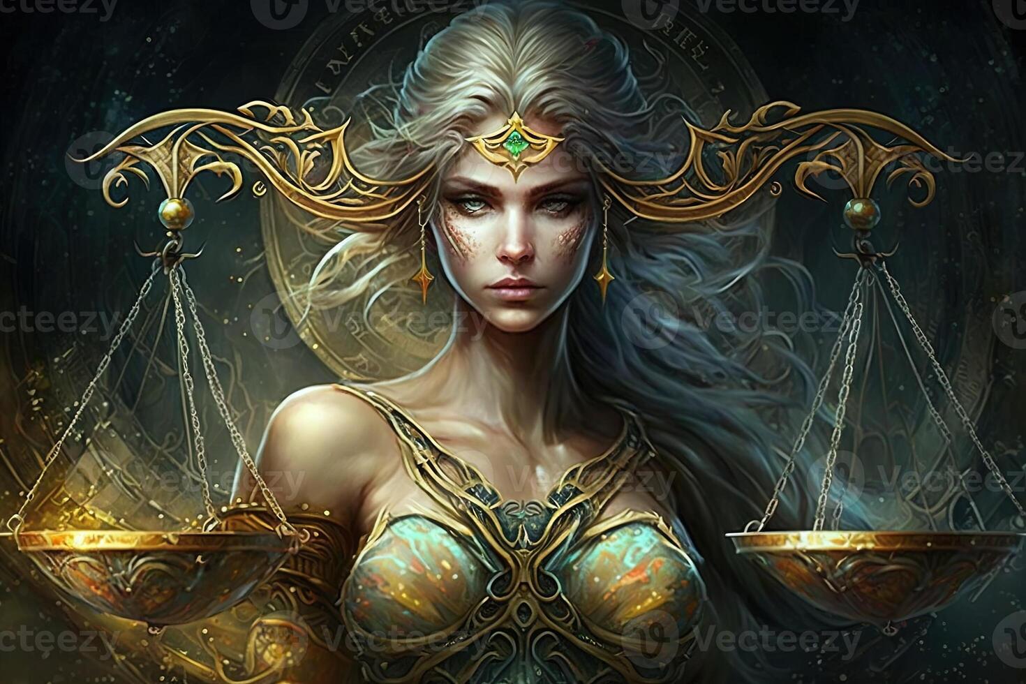 Backdrop Of Sacred Zodiac Libra Symbols Astrology Alchemy Magic Sorcery And Fortune Telling