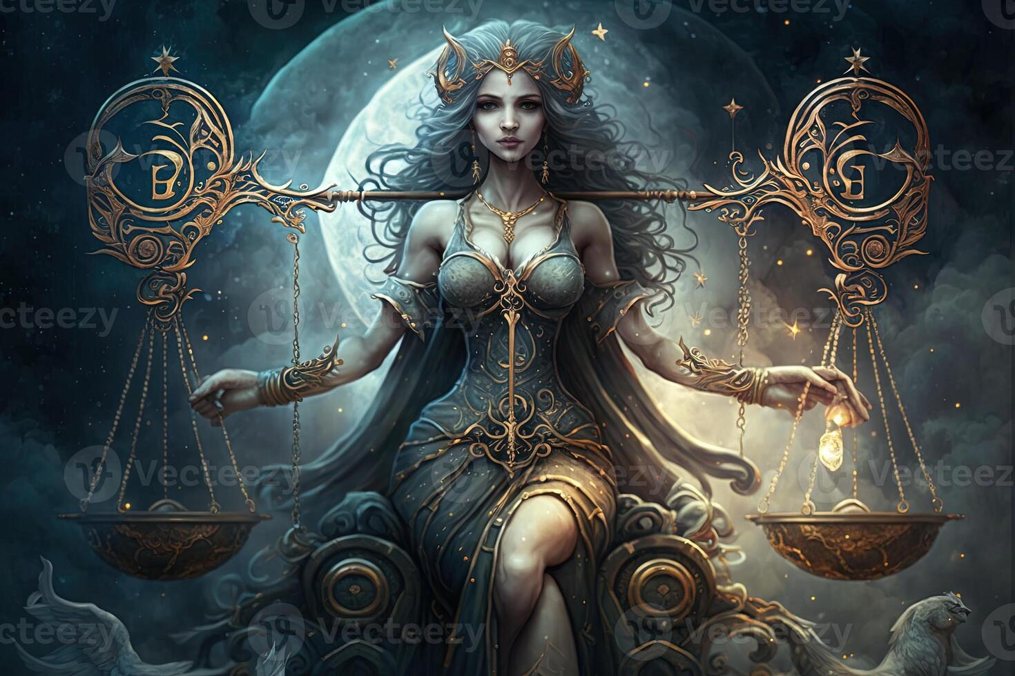 Backdrop Of Sacred Zodiac Libra Symbols Astrology Alchemy Magic Sorcery And Fortune Telling