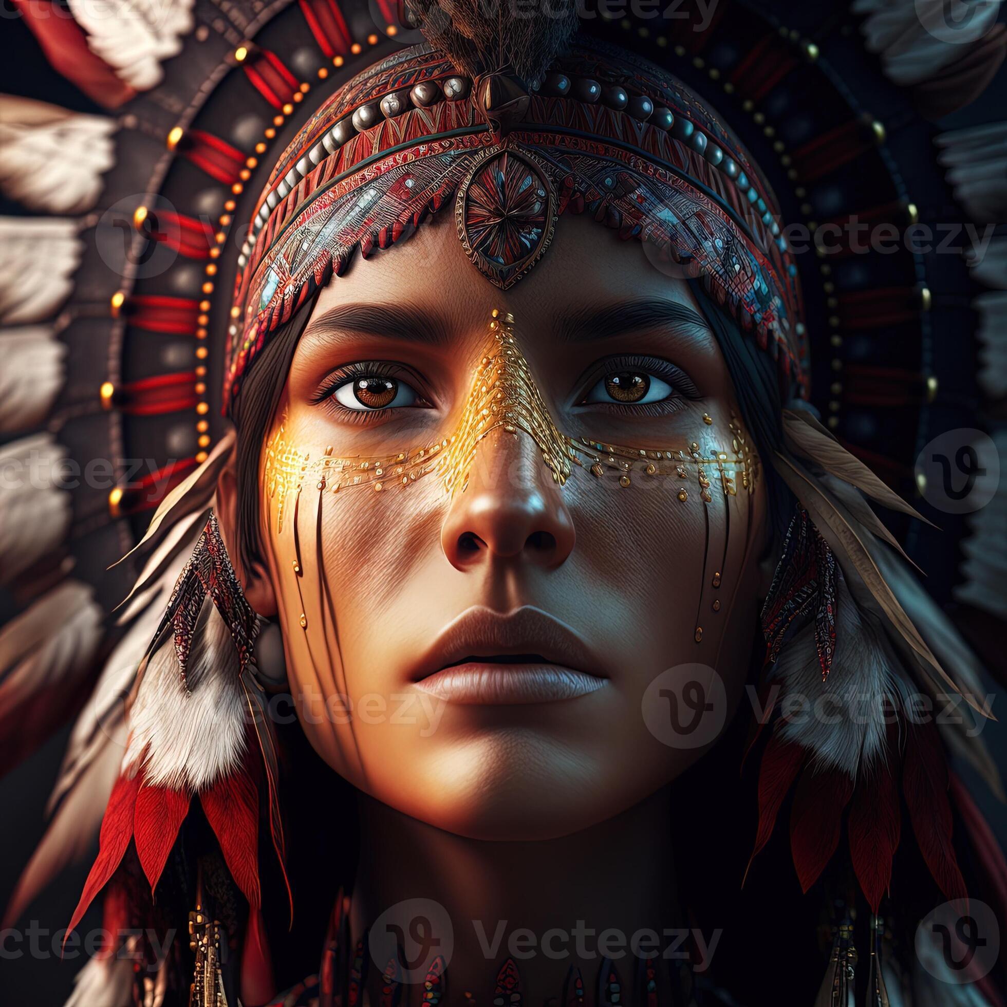 American Indian Girl Face Paint