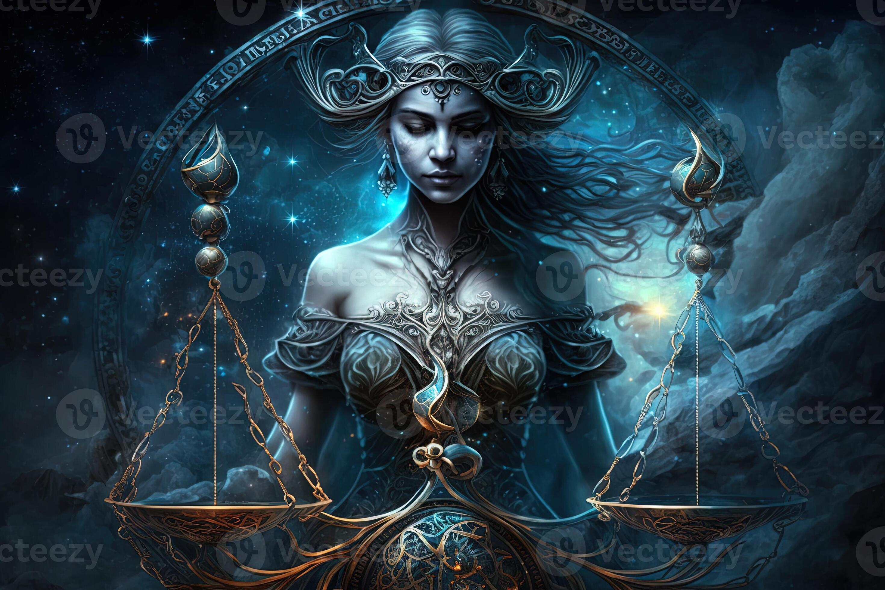 Backdrop Of Sacred Zodiac Libra Symbols Astrology Alchemy Magic Sorcery And Fortune Telling