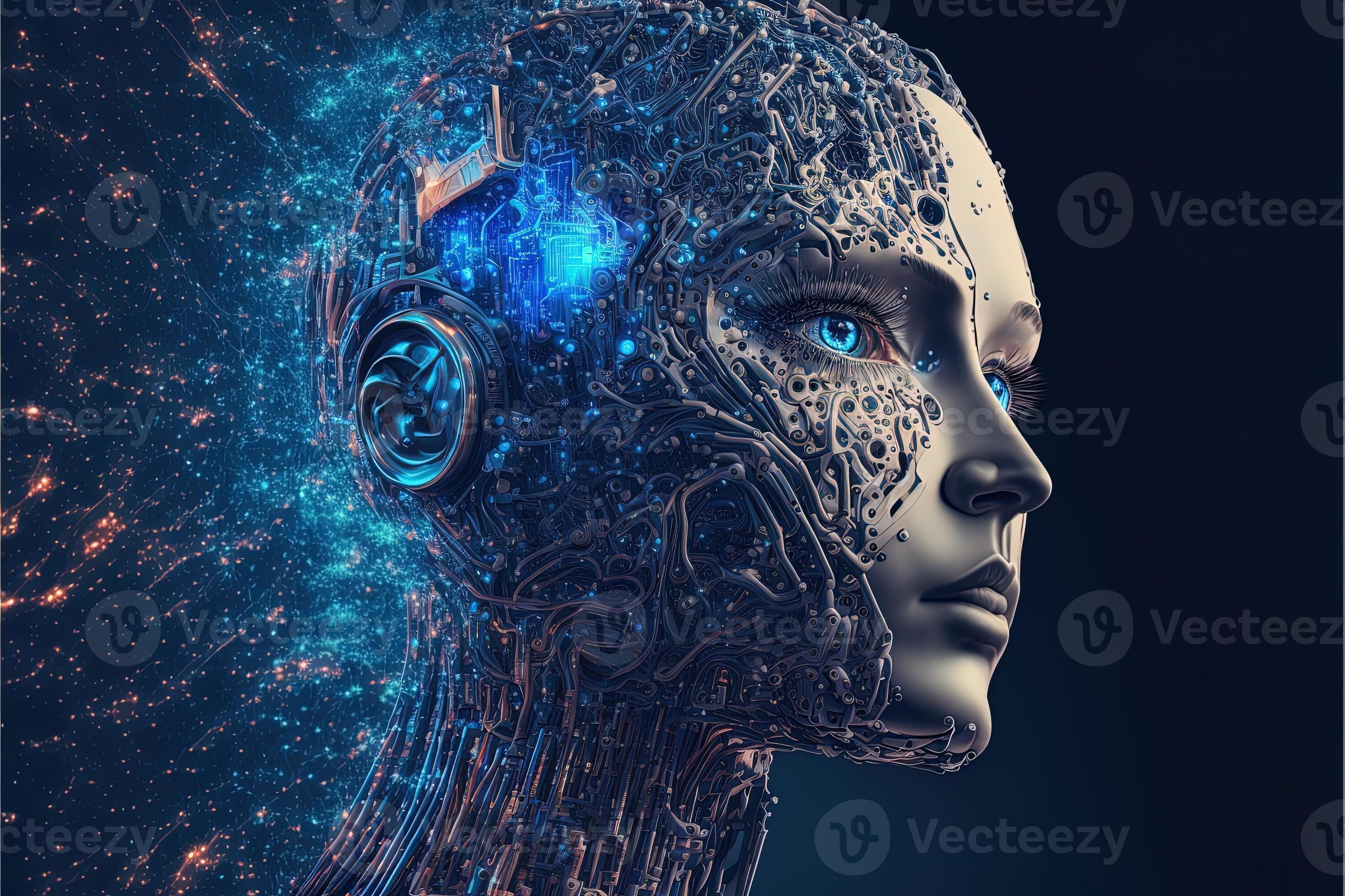 artificial intelligence and metaverse background banner showing AI technology. 23539362 Stock ...