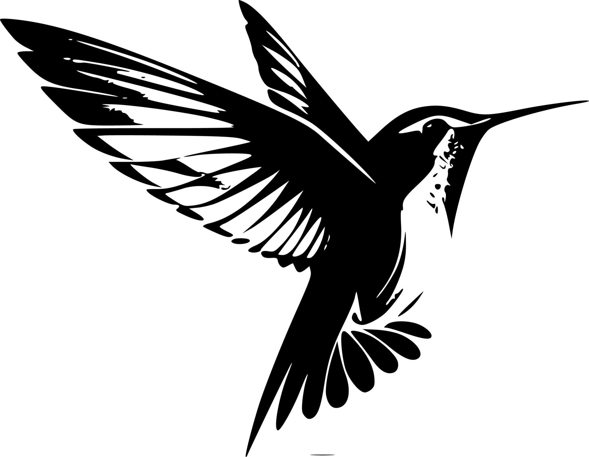 Hummingbird Minimalist And Simple Silhouette Vector Illustration