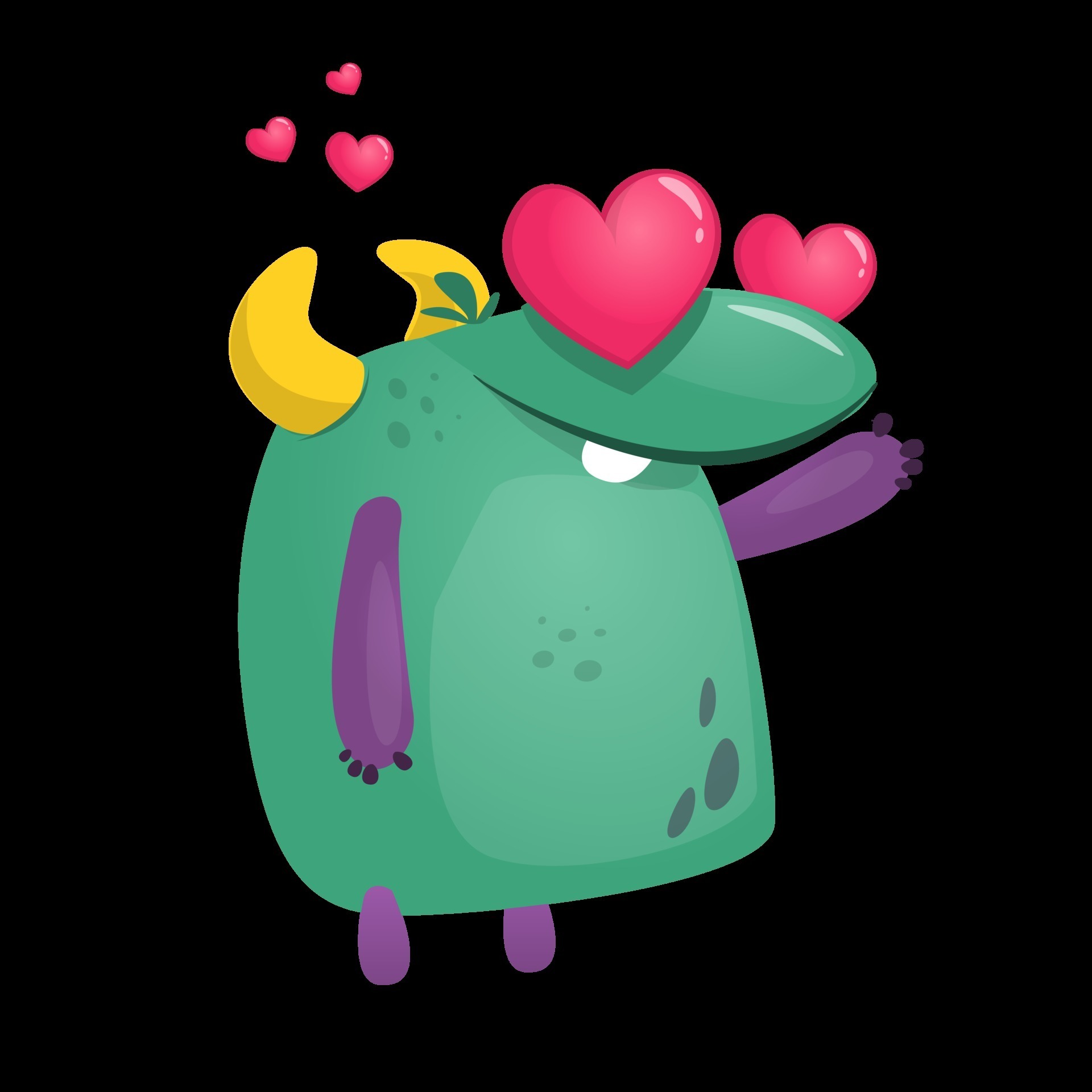 dibujos animados frio monstruo en amor. S t san valentin vector ...