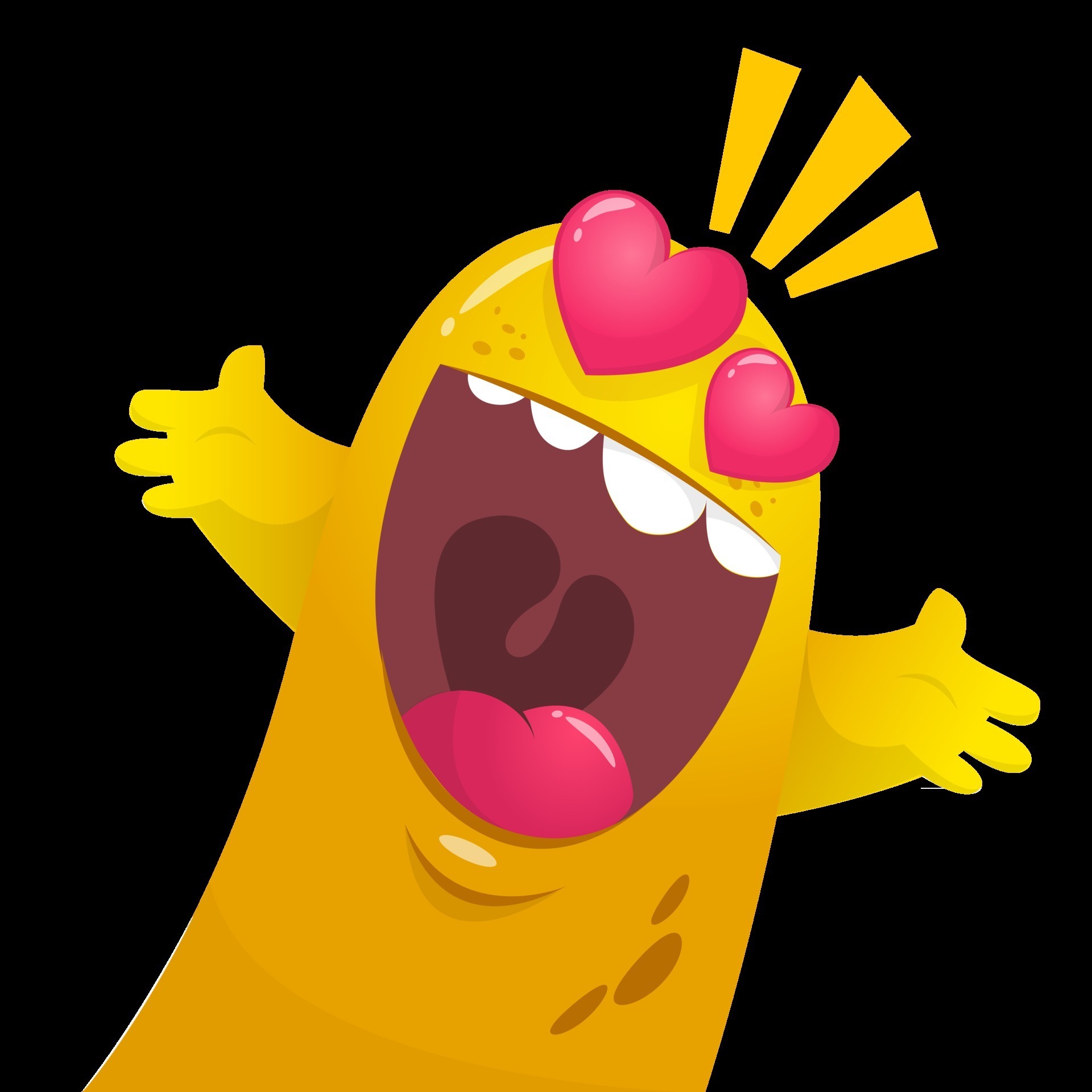 dibujos animados frio monstruo en amor. S t san valentin vector ...