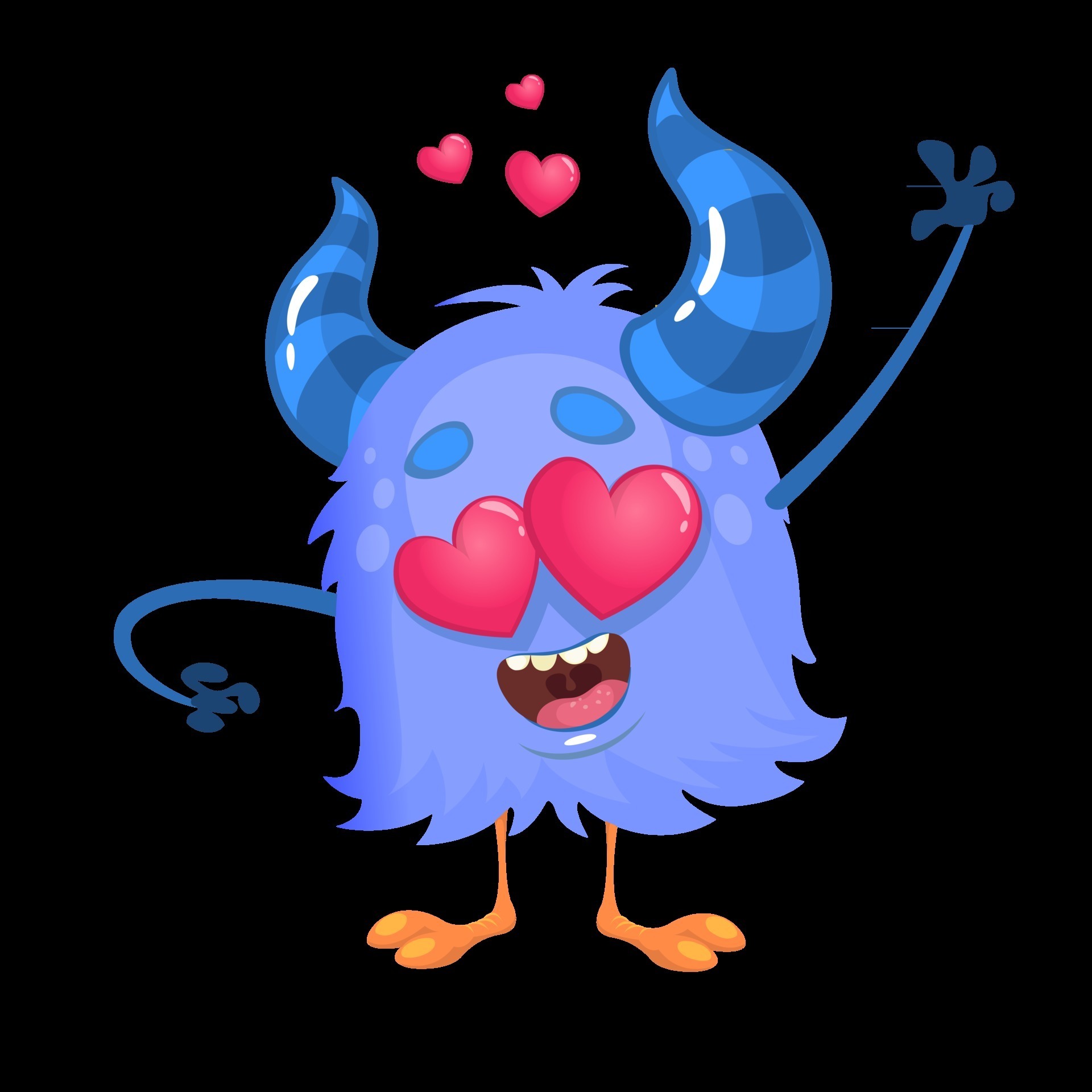 dibujos animados azul frio monstruo en amor. S t san valentin vector ...