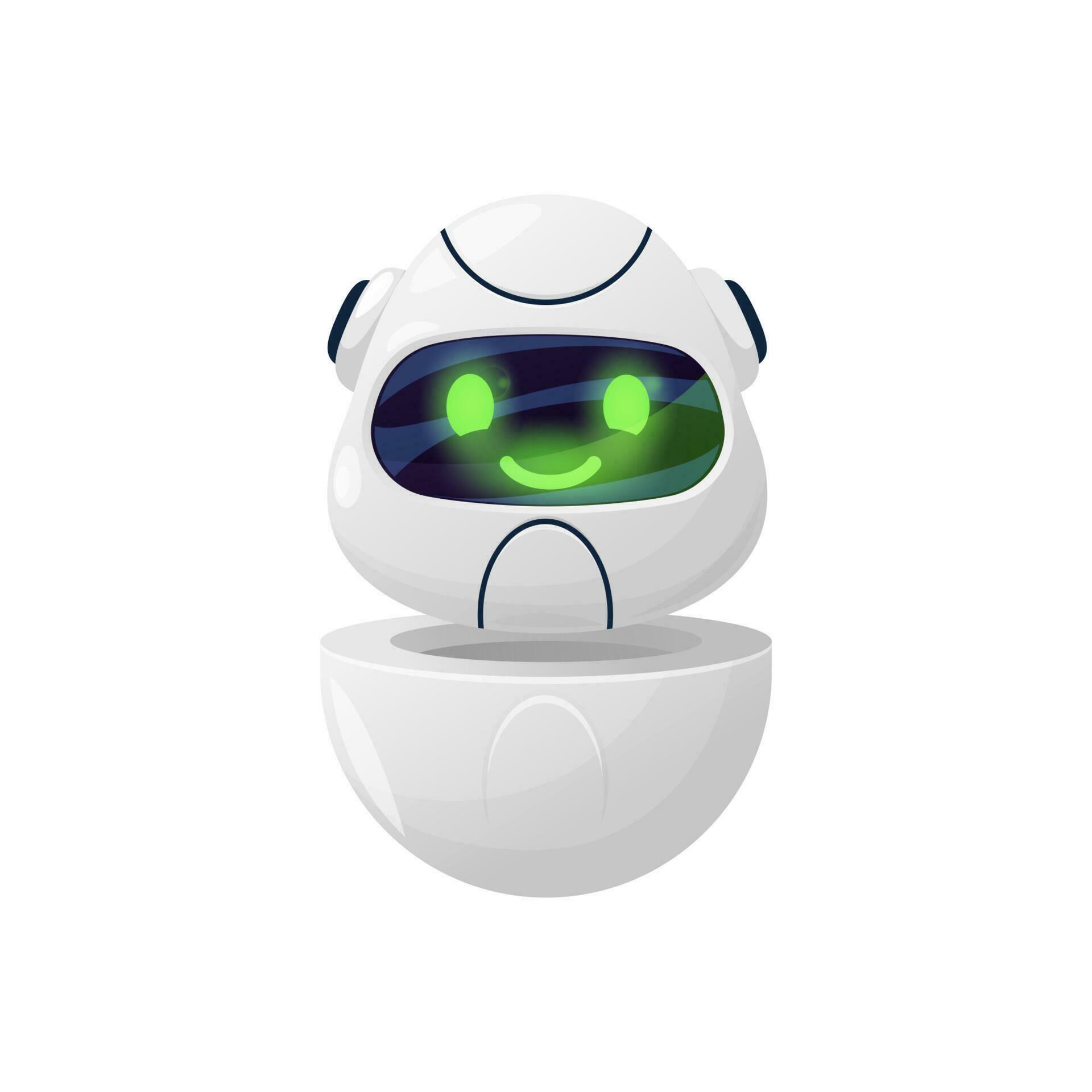 Friendly smiling chatbot isolated ai robot helper 23542173 Vector Art ...