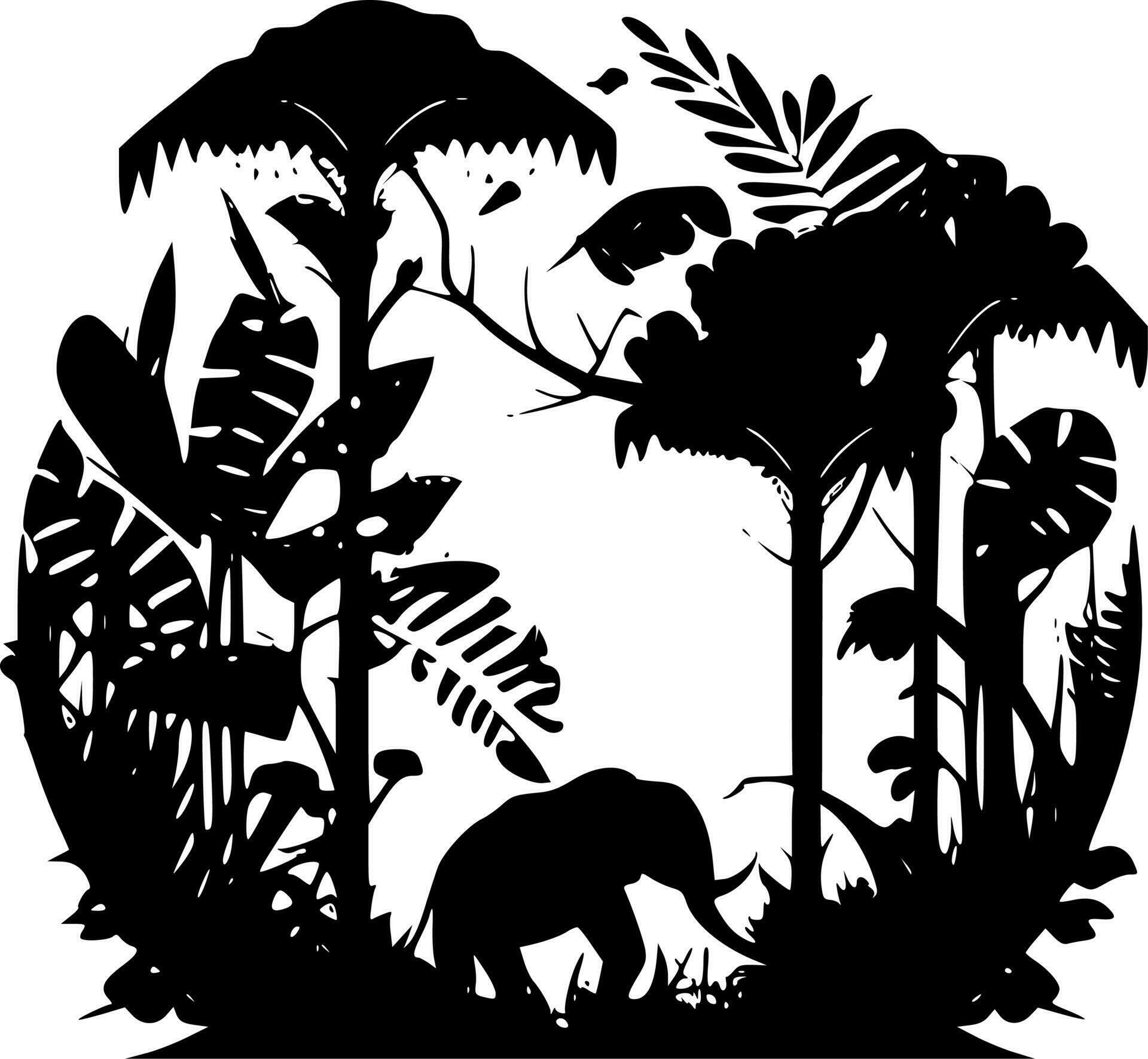 Jungle, Black and White Vector illustration 23542483 Vector Art at Vecteezy