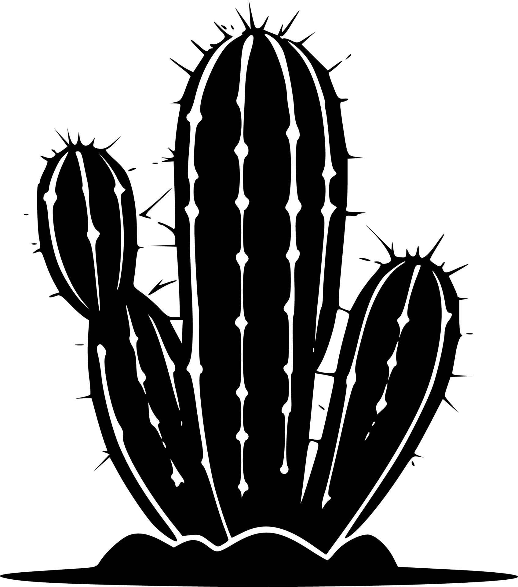 Cactus Black And White Isolated Icon Vector Illustration 23545836 Vector Art At Vecteezy