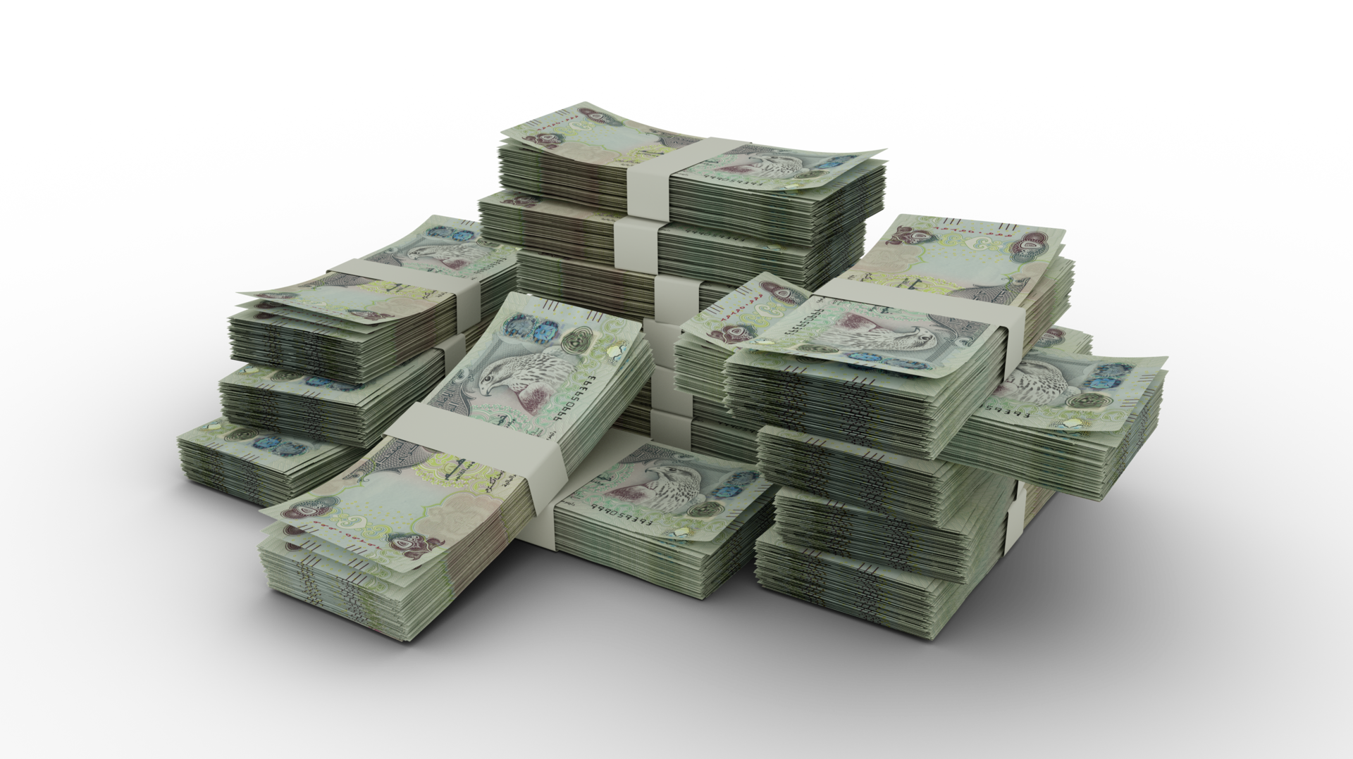 Free Bundles Of Qatari Riyal Notes 3d Rendering Of Bundles Of Banknotes 23546105 Png With
