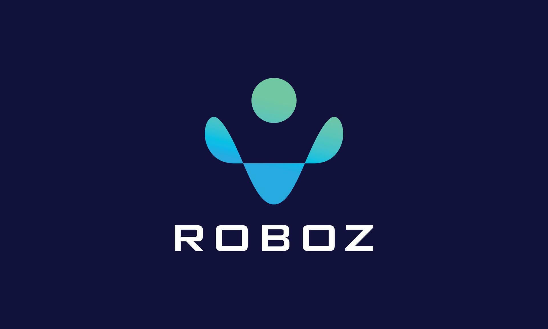 Robotic logo vector electronic human technology concept artificial ...