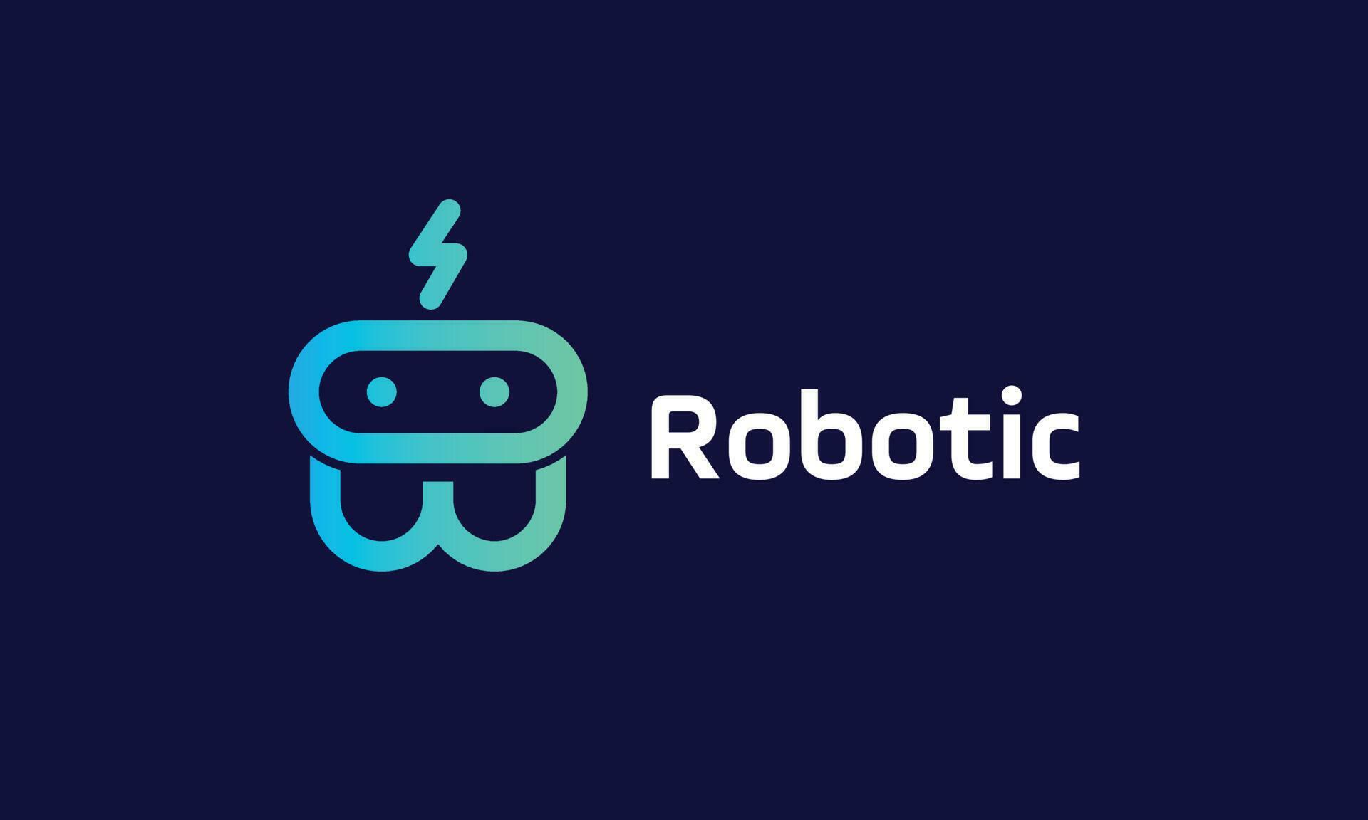 Robotic logo vector electronic human technology concept artificial ...