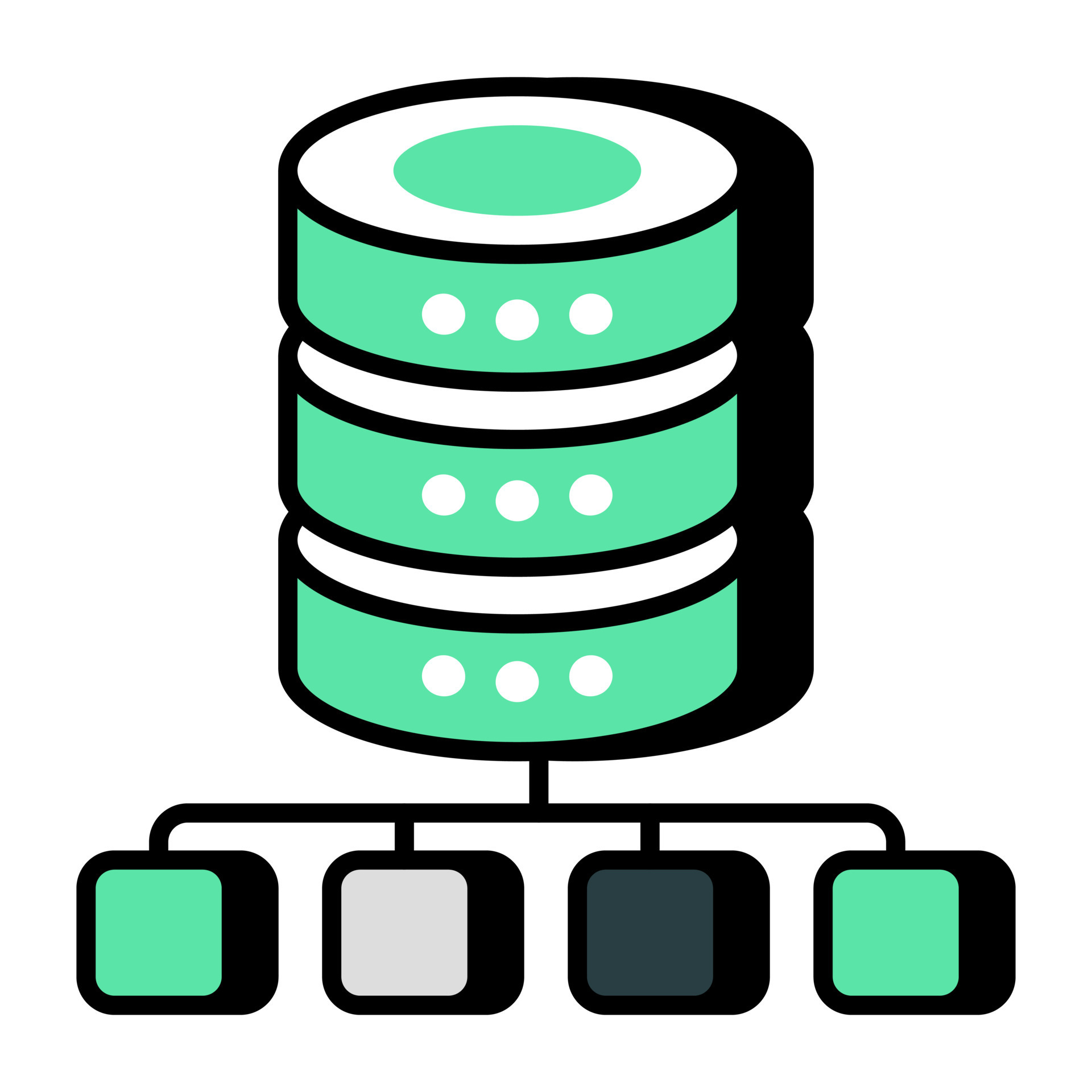 An icon design of database network 23546727 Vector Art at Vecteezy