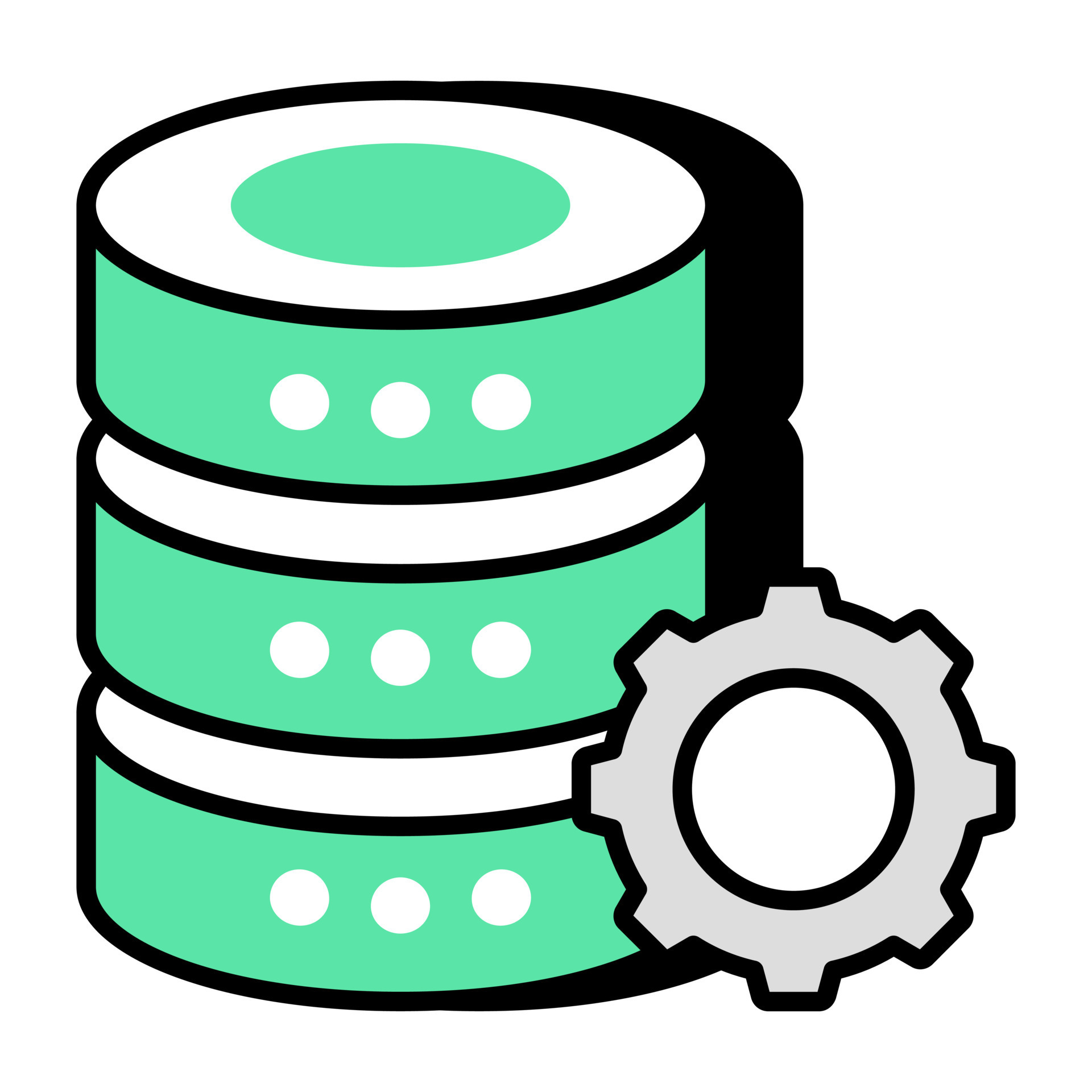 Db rack with gear, icon of database setting 23546845 Vector Art at Vecteezy