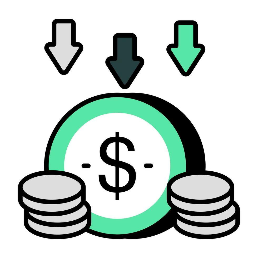 Conceptualizing design icon of dollar value decrease 23546909 Vector ...