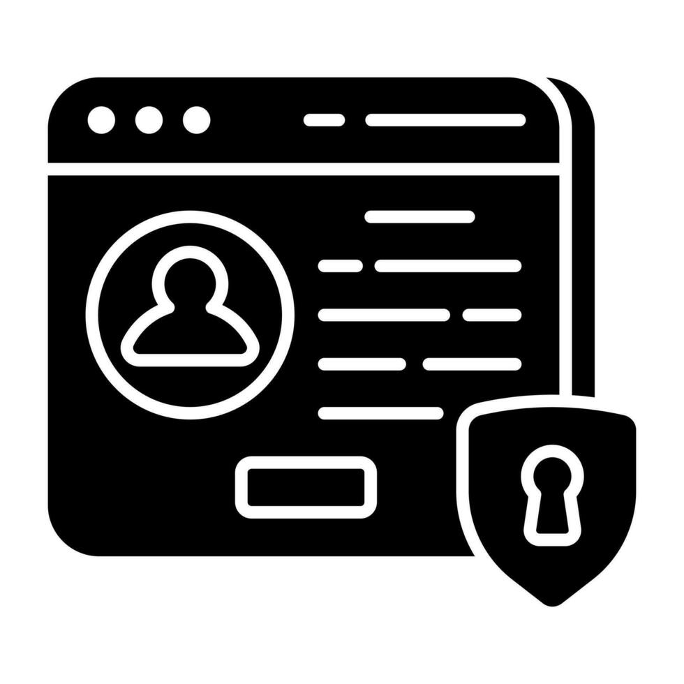 A solid design icon of web profile security 23546983 Vector Art at Vecteezy