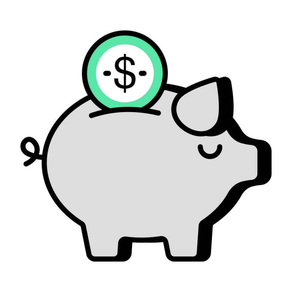Dollar with penny showcasing piggy bank savings icon 23547001 Vector ... Dollar with penny showcasing piggy bank savings icon 23547001 Vector ...