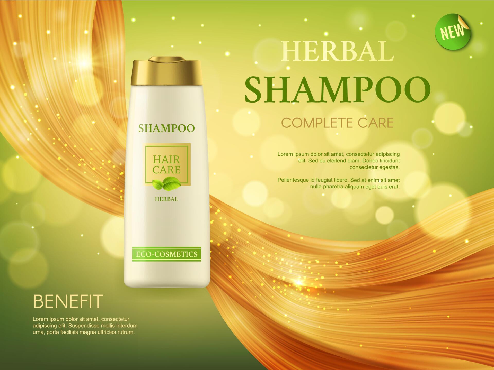 Herbal Shampoo Woman Health And Beauty Hair Care 23547153 Vector Art