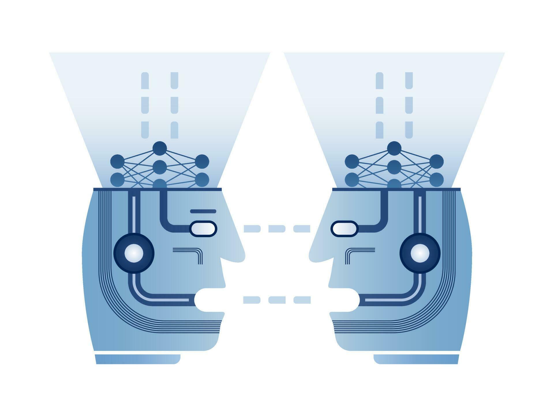 Artificial intelligence, deep learning, machine learning design concept ...