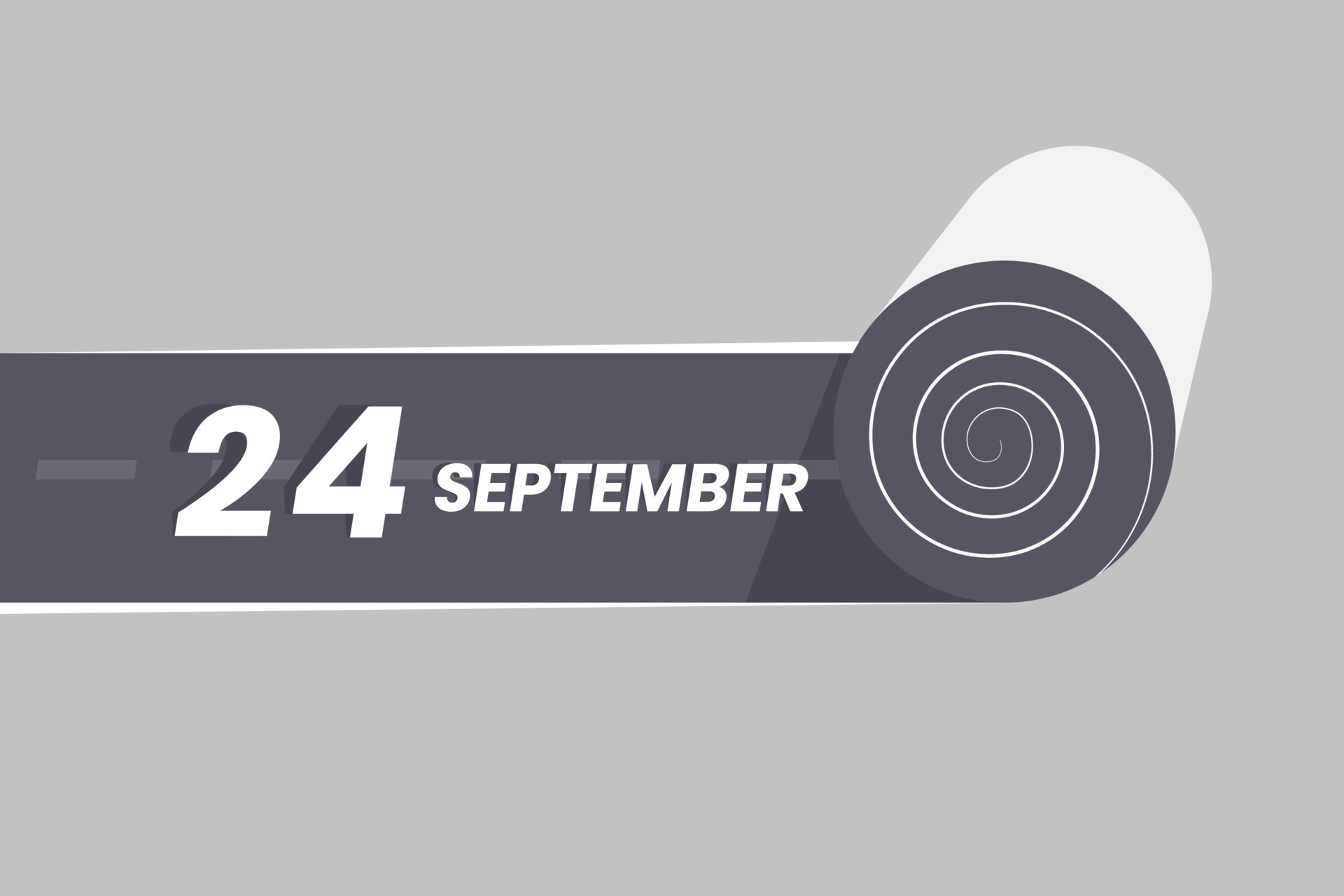 September 24 calendar icon rolling inside the road. 24 September Date ... September 24 calendar icon rolling inside the road. 24 September Date ...