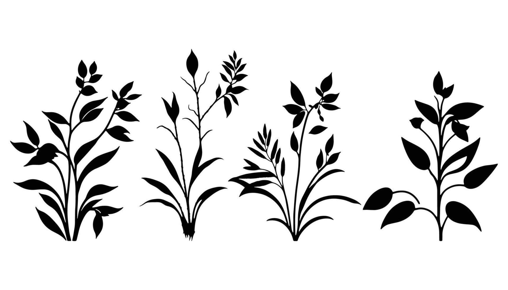 Plant Silhouette Vector Shapes