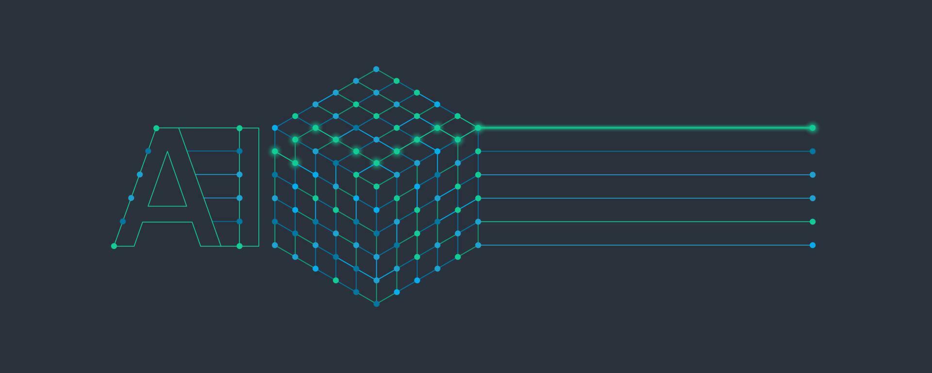 AI, machine learning, deep learning design element 23549487 Vector Art ...