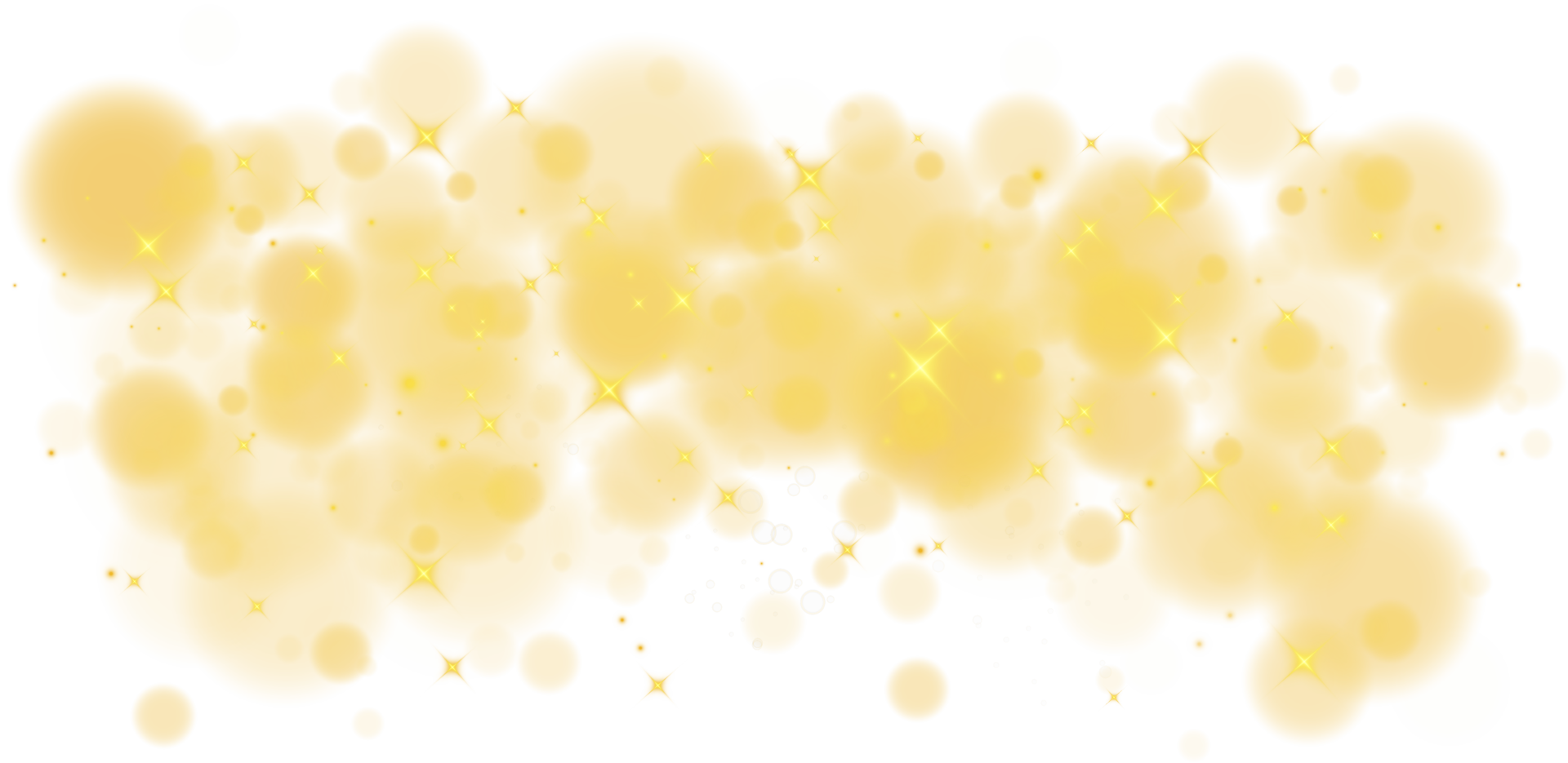 Golden shining bokeh lights with glowing particles on transparent background. PNG. 23550357 PNG
