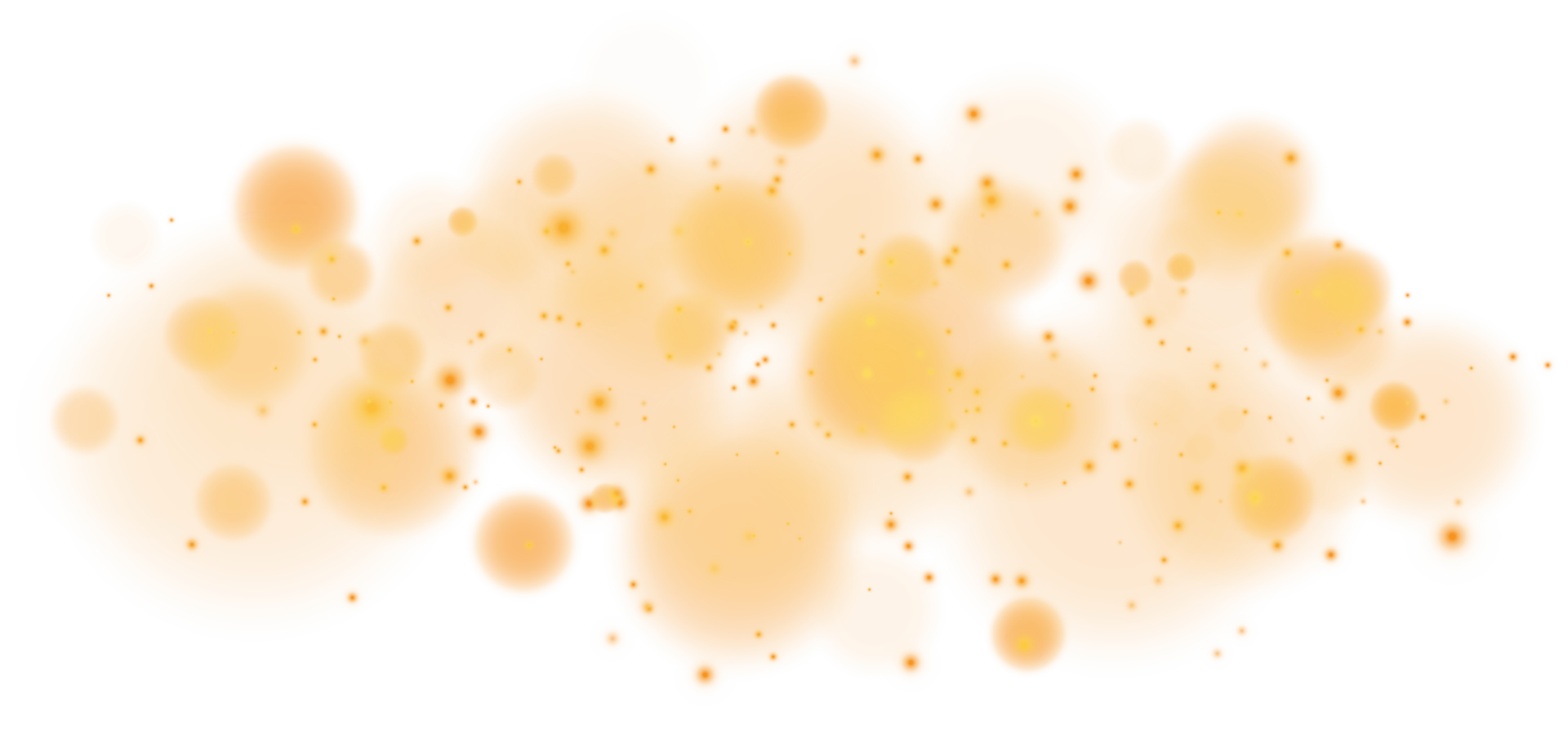 Golden shining bokeh lights with glowing particles on transparent background. PNG. 23550378 PNG